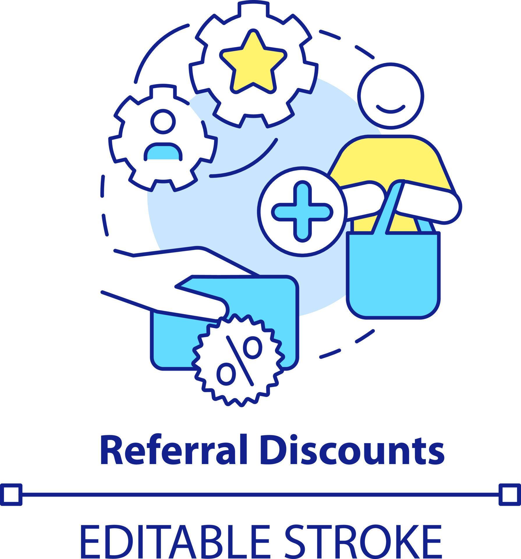 Referral Discounts Concept Icon Partner Program Customer Bonuses Allowances Type Abstract