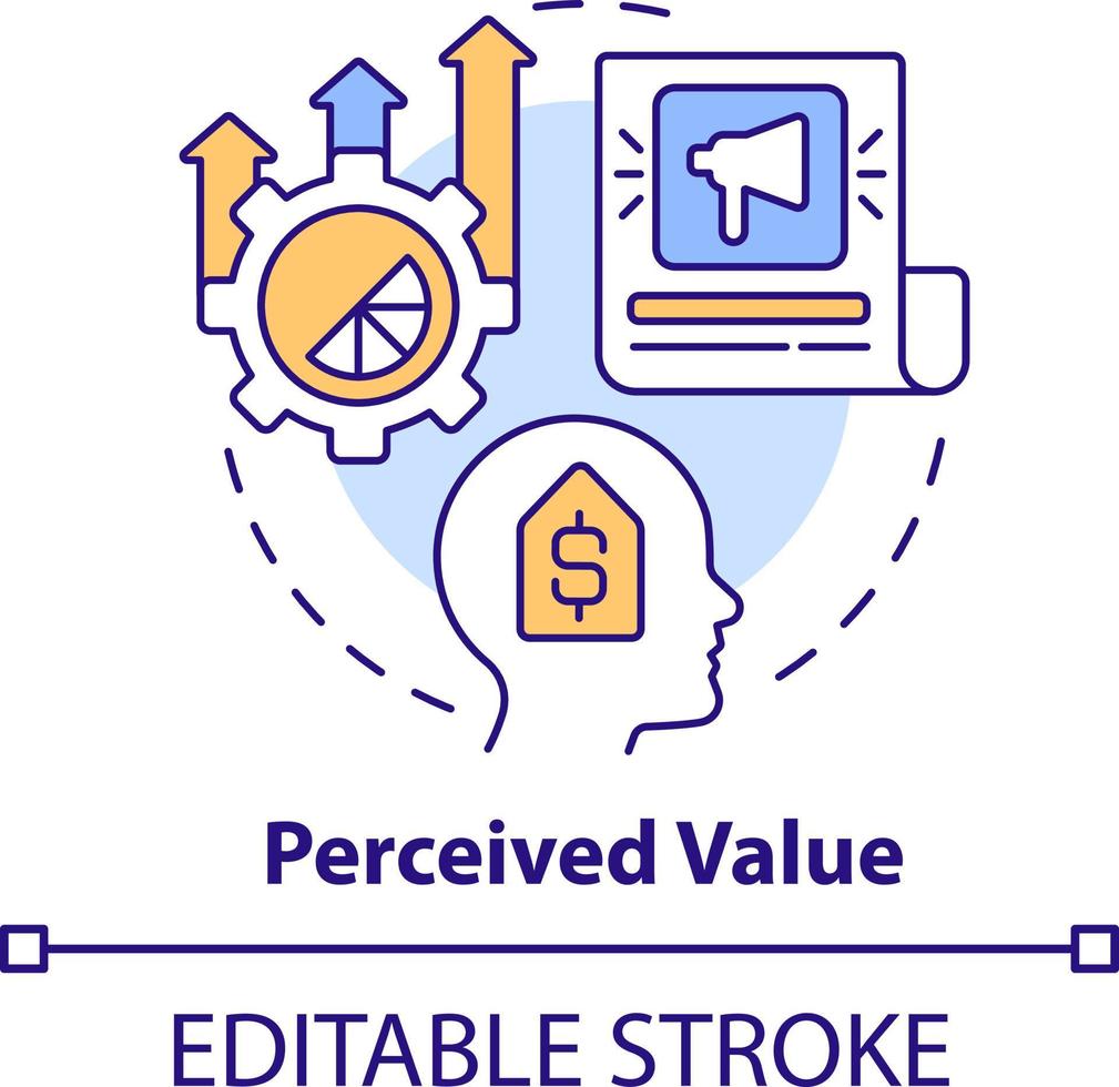 Perceived value concept icon. Professional marketing result. Product ...