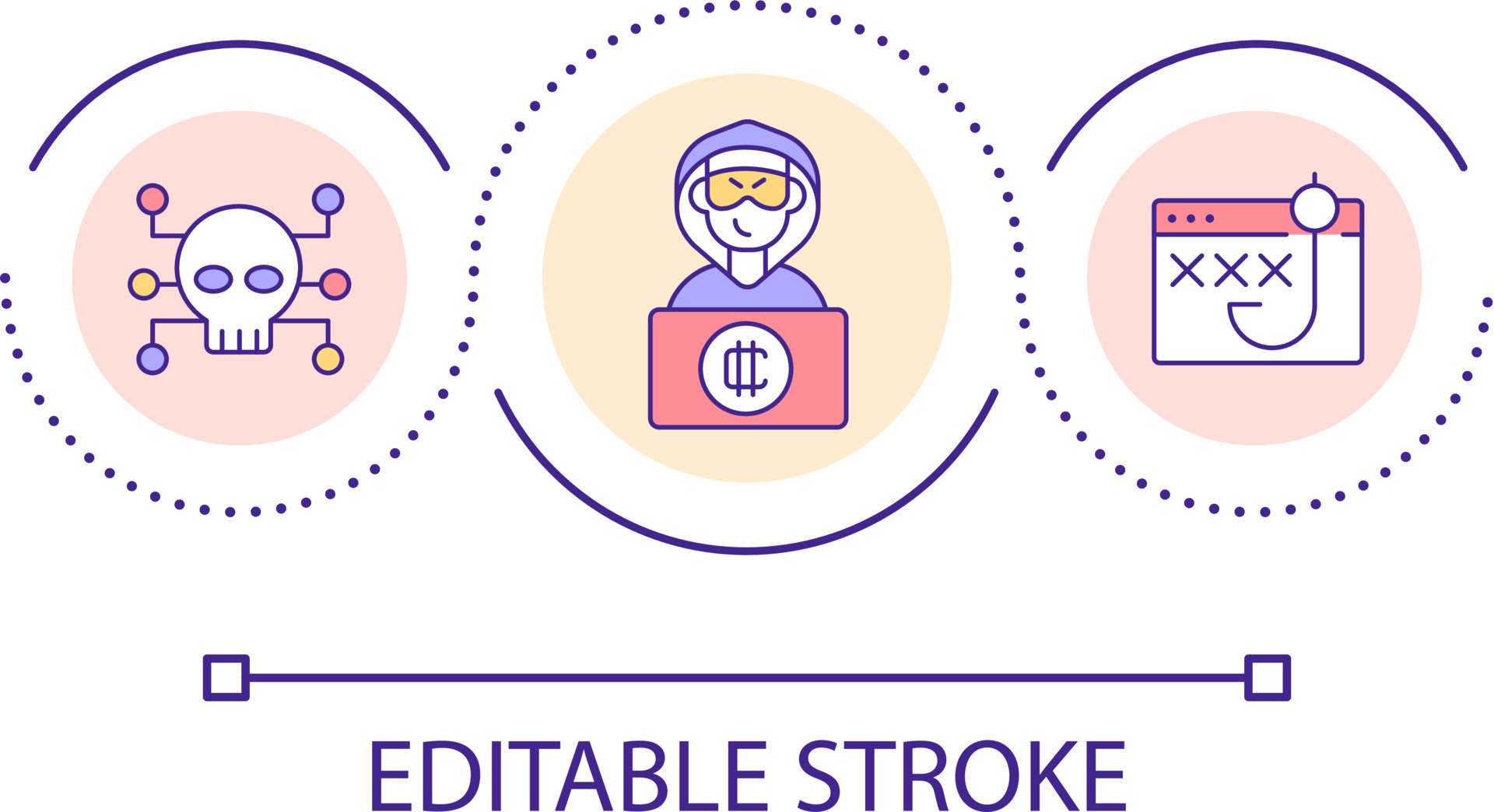 Phishing On Crypto Platforms Loop Concept Icon Hackers And Frauds Activity Suspicious Offers