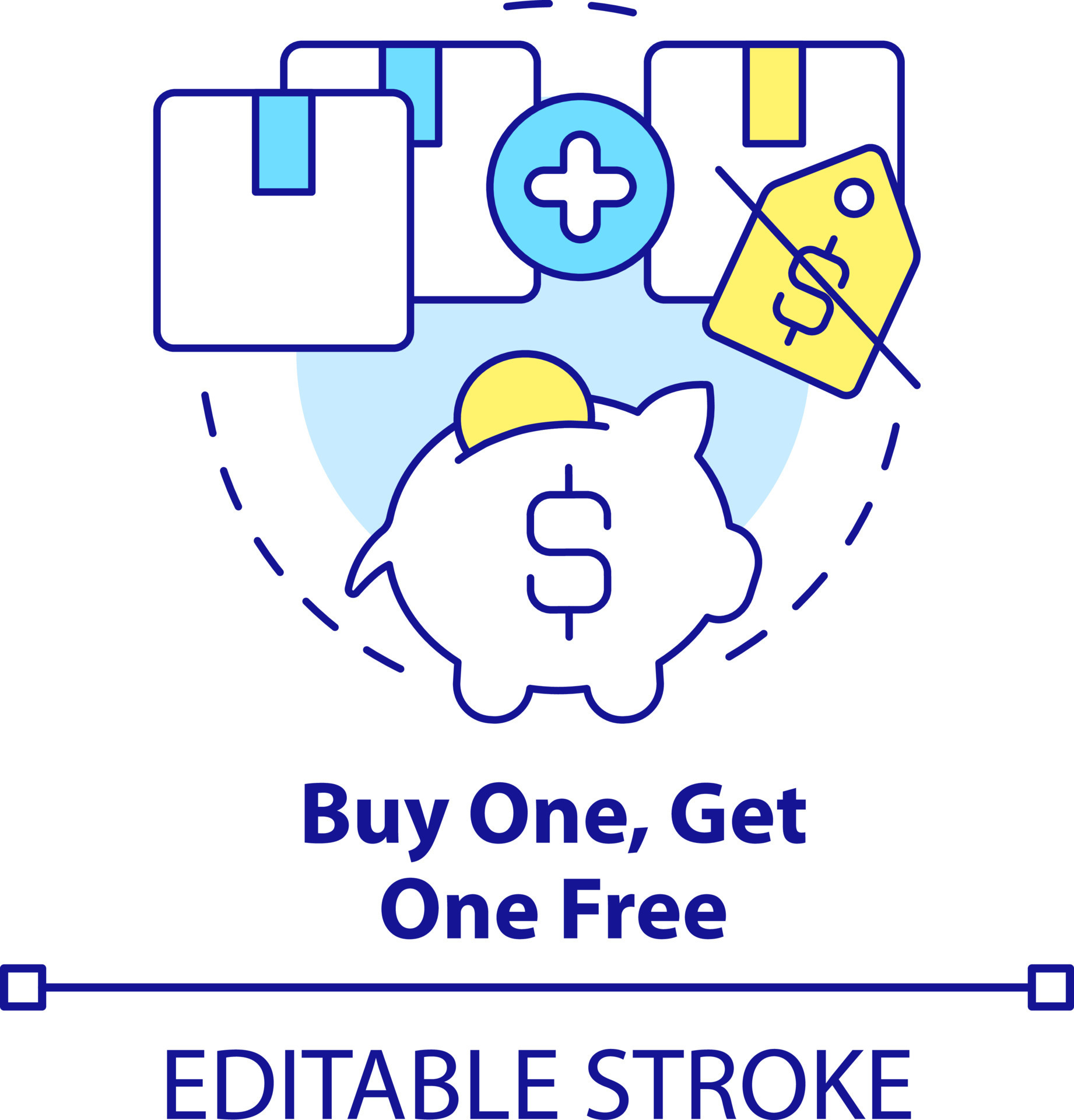 Buy one, get one free concept icon. Customer benefit. Type of discounts ... Buy one, get one free concept icon. Customer benefit. Type of discounts ...