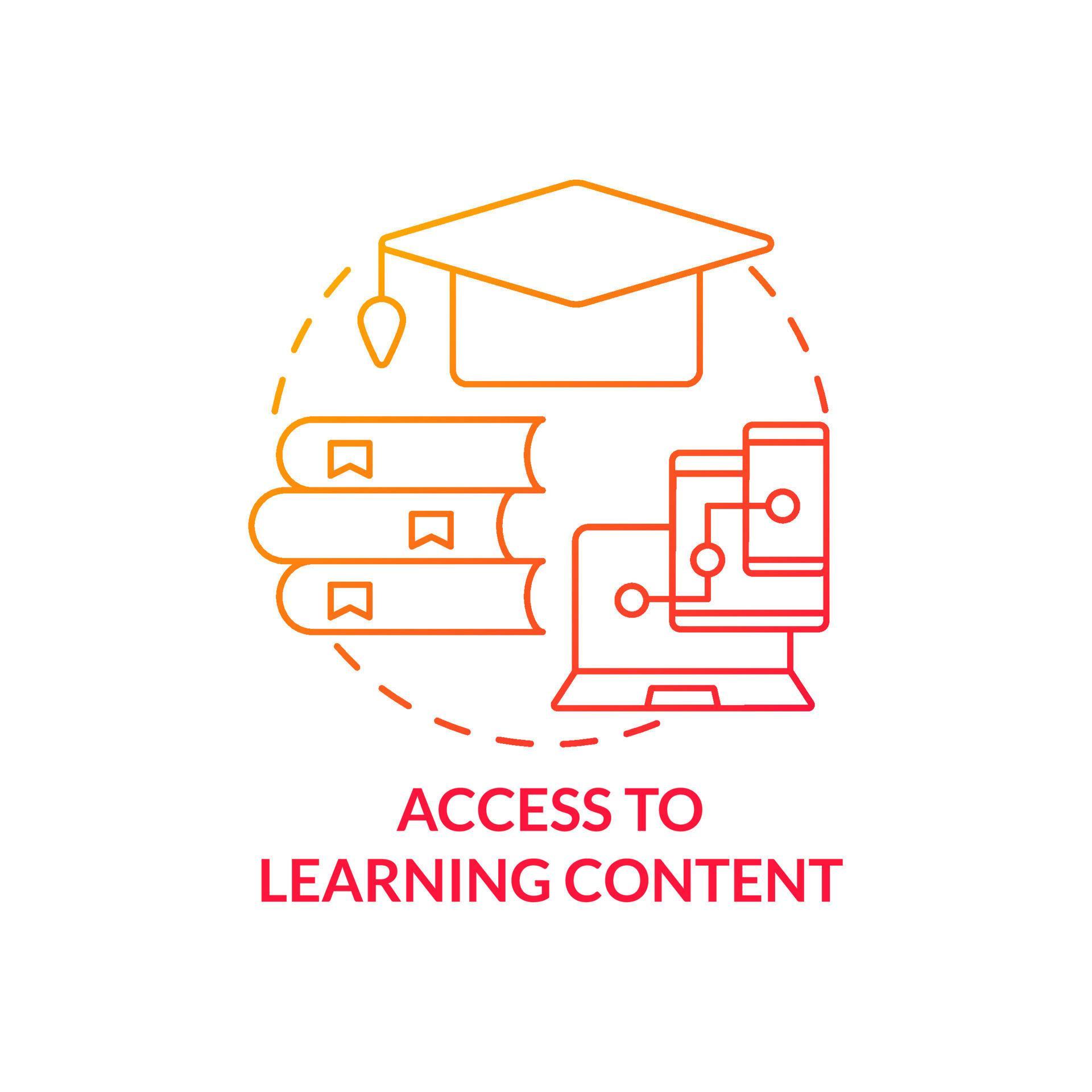 Access To Learning Content Red Gradient Concept Icon Issue In Corporate Training Abstract Idea