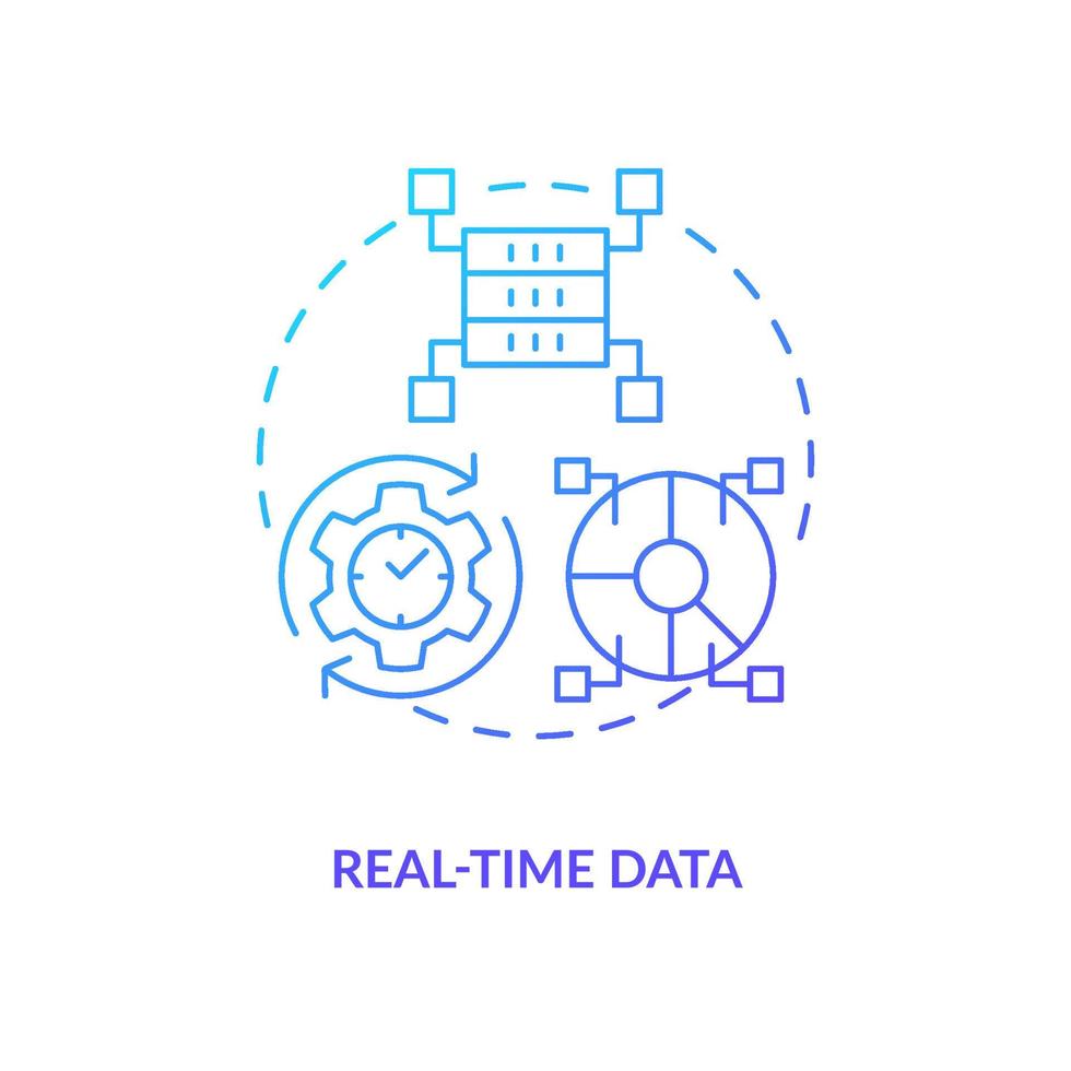 Real Time Data Blue Gradient Concept Icon Technology Development