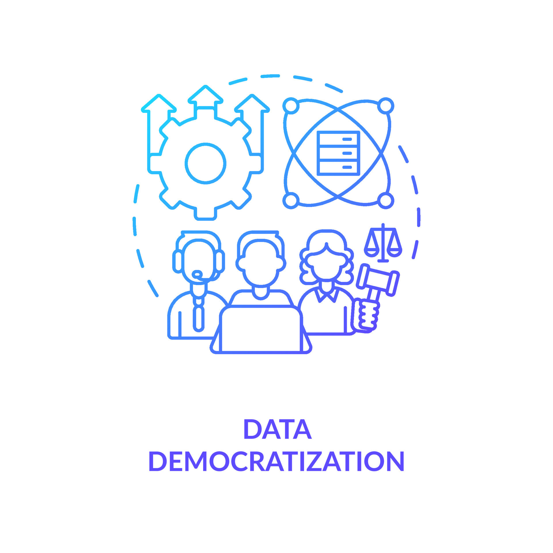 Democratization Blue Gradient Concept Icon Business Digitization