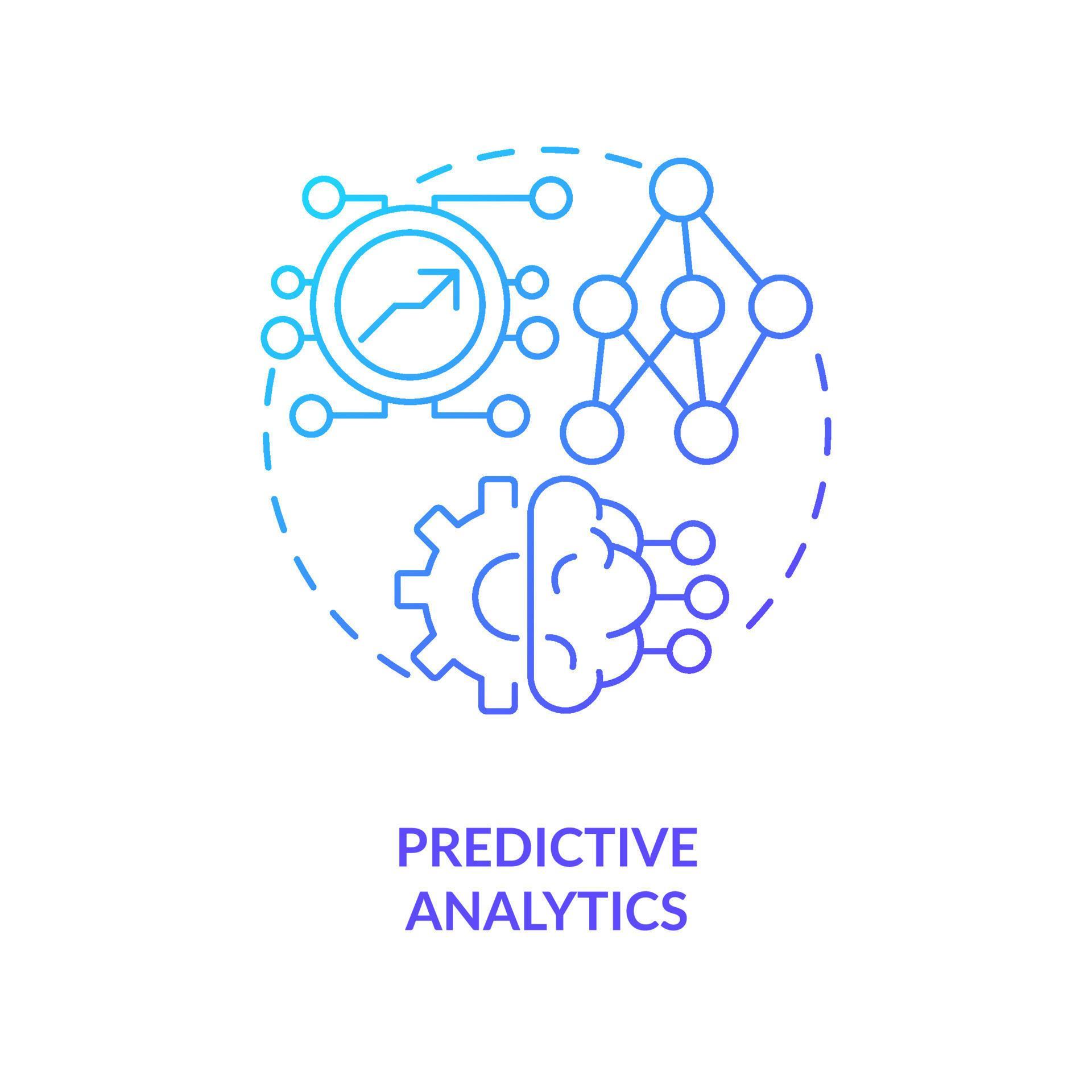 Predictive Analytics Blue Gradient Concept Icon Ai Technology Benefit Data Science In