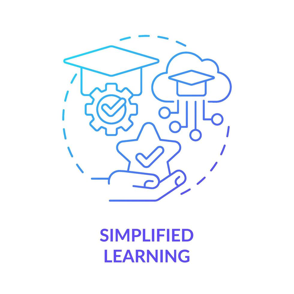 Simplified learning blue gradient concept icon. Elearning. Learning ... Simplified learning blue gradient concept icon. Elearning. Learning ...