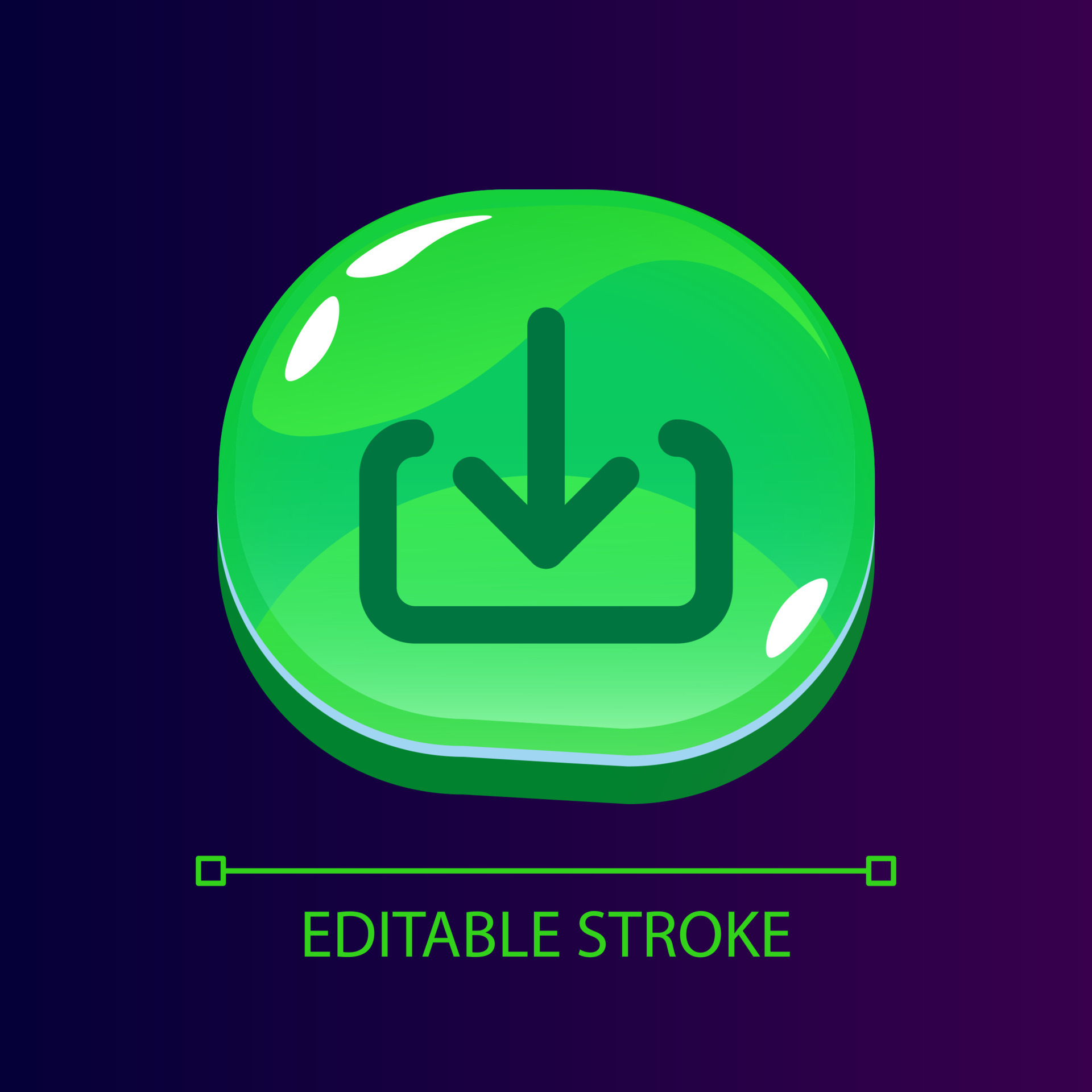 Download Files Glossy Ui Button With Linear Icon Option For Customer Digital Technology