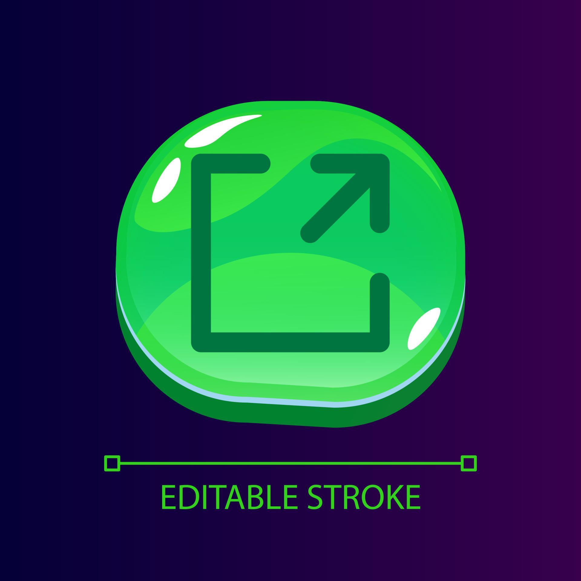 Size expand glossy ui button with linear icon. Video and image control. Digital technology ...