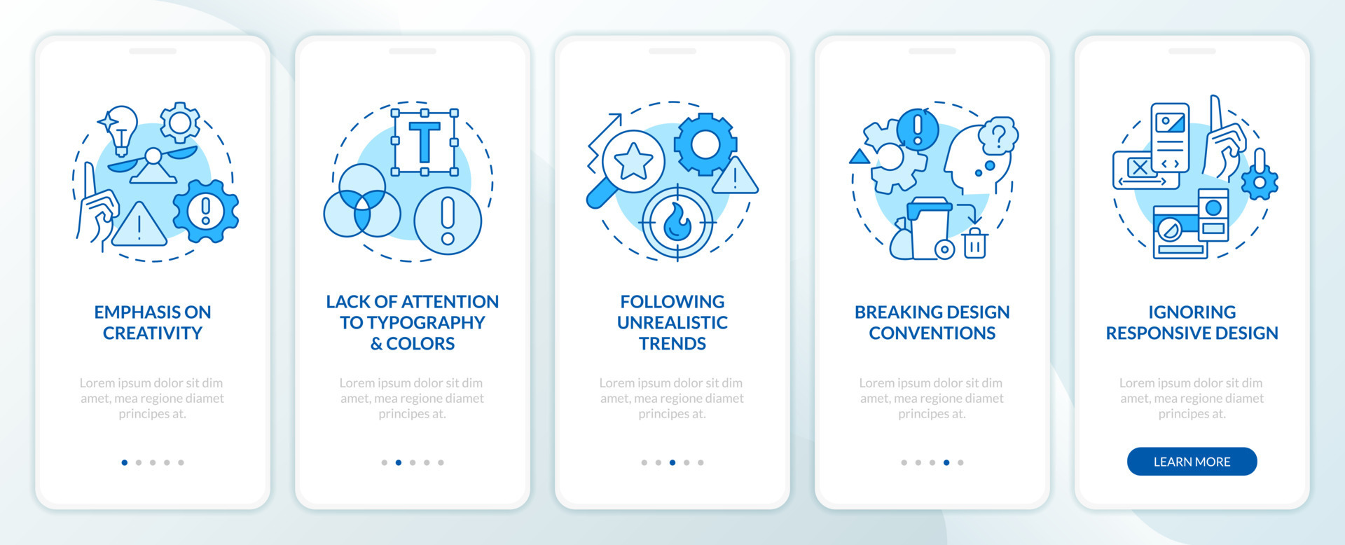 Designer Issues Blue Onboarding Mobile App Screen User Interface