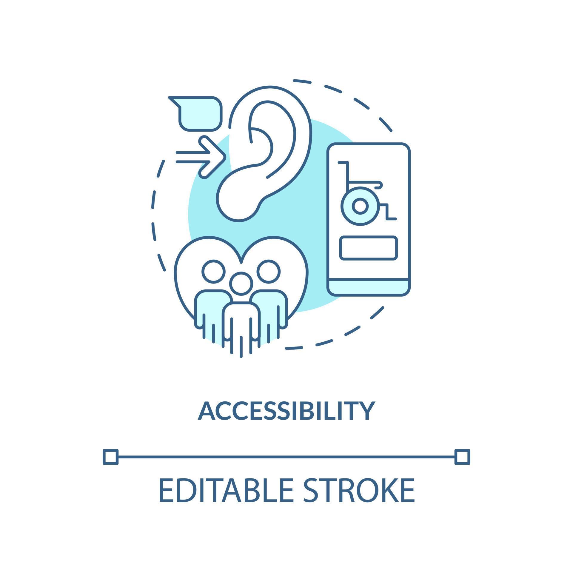 Accessibility turquoise concept icon. App usability. User experience ...