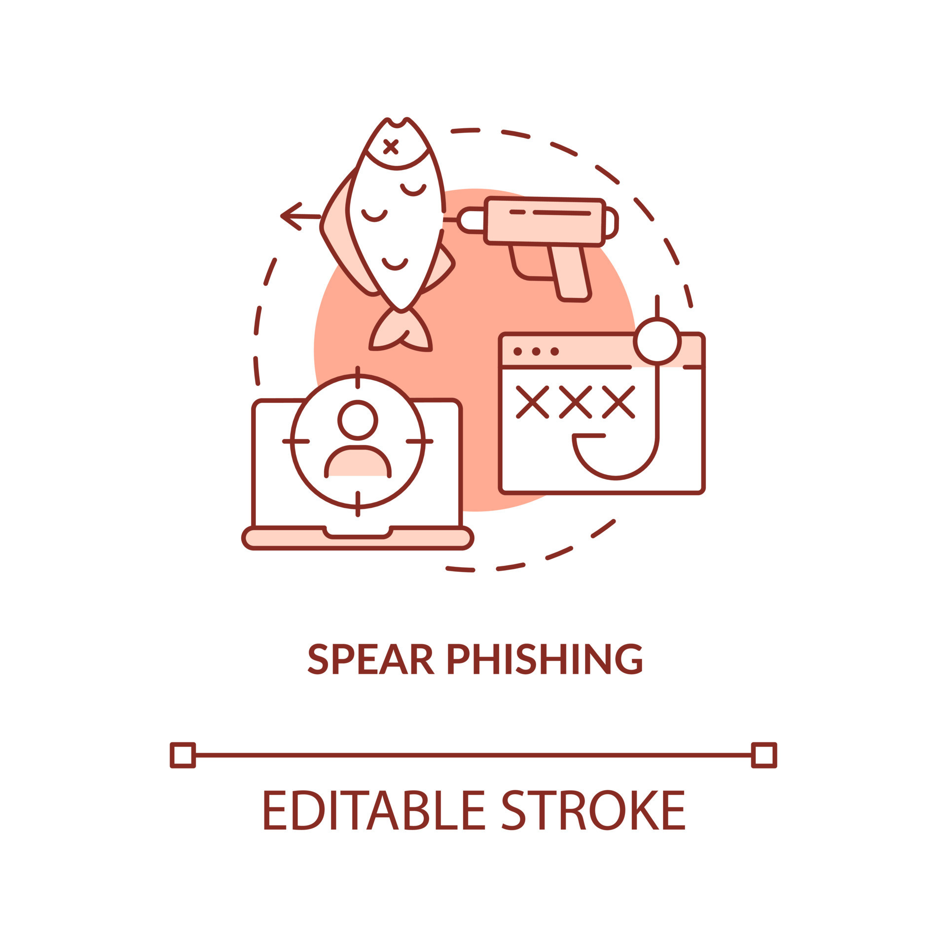 Spear Phishing Terracotta Concept Icon Target Cyber Attack Social