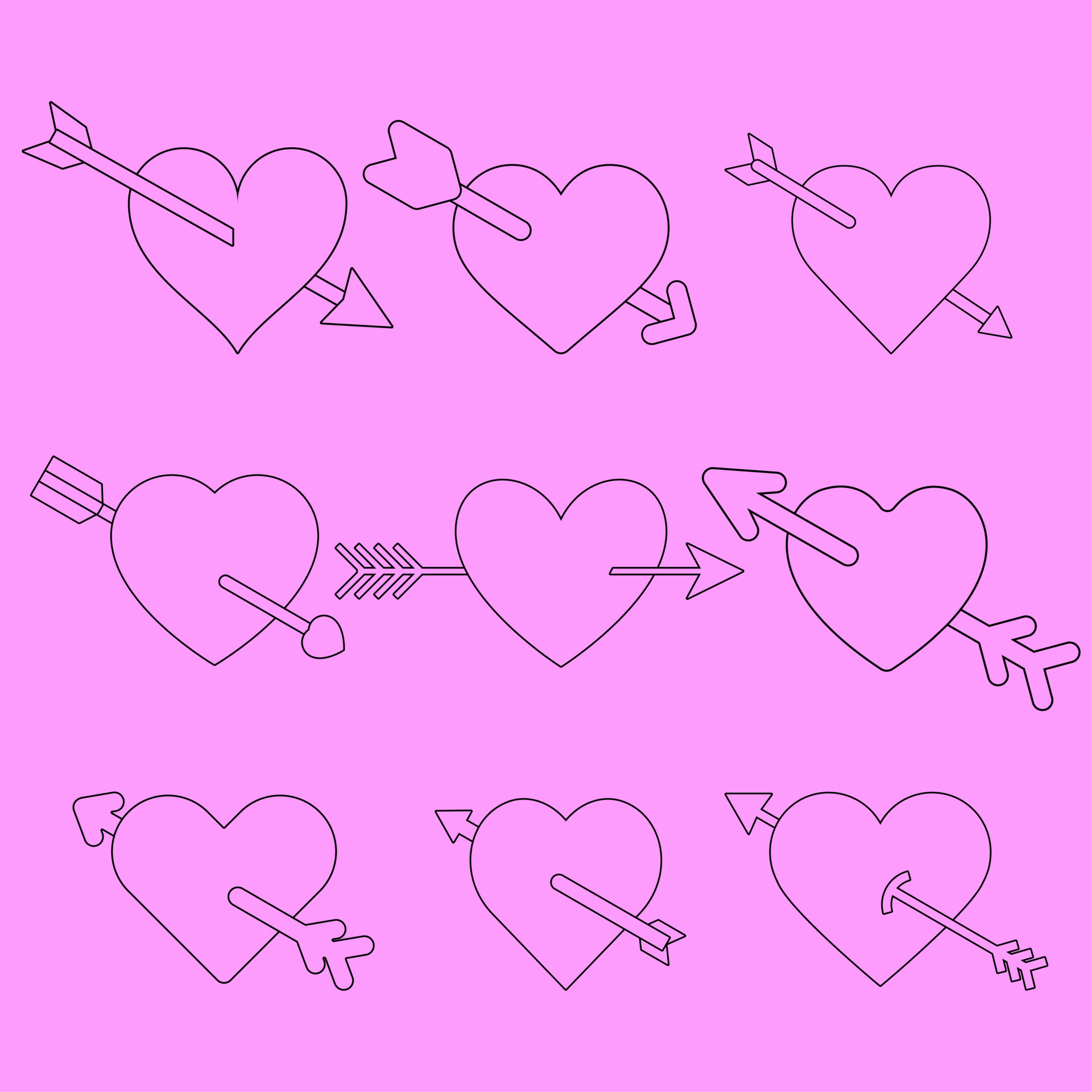 Love heart arrow outline vector illustration. Love arrow outline icon ... Love heart arrow outline vector illustration. Love arrow outline icon ...