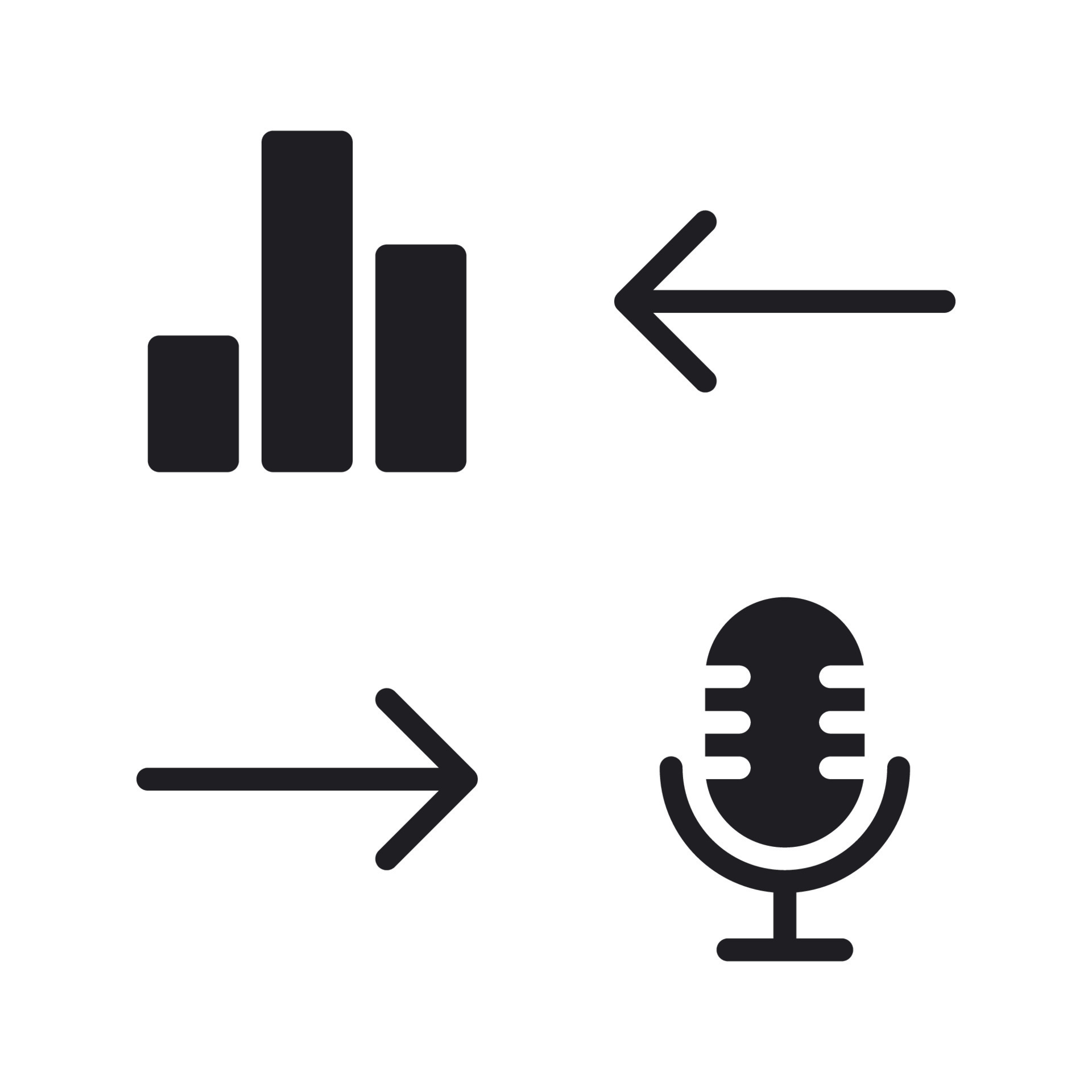 User Interface Icons Set Bar Left Right Microphone Perfect For Website Mobile App App