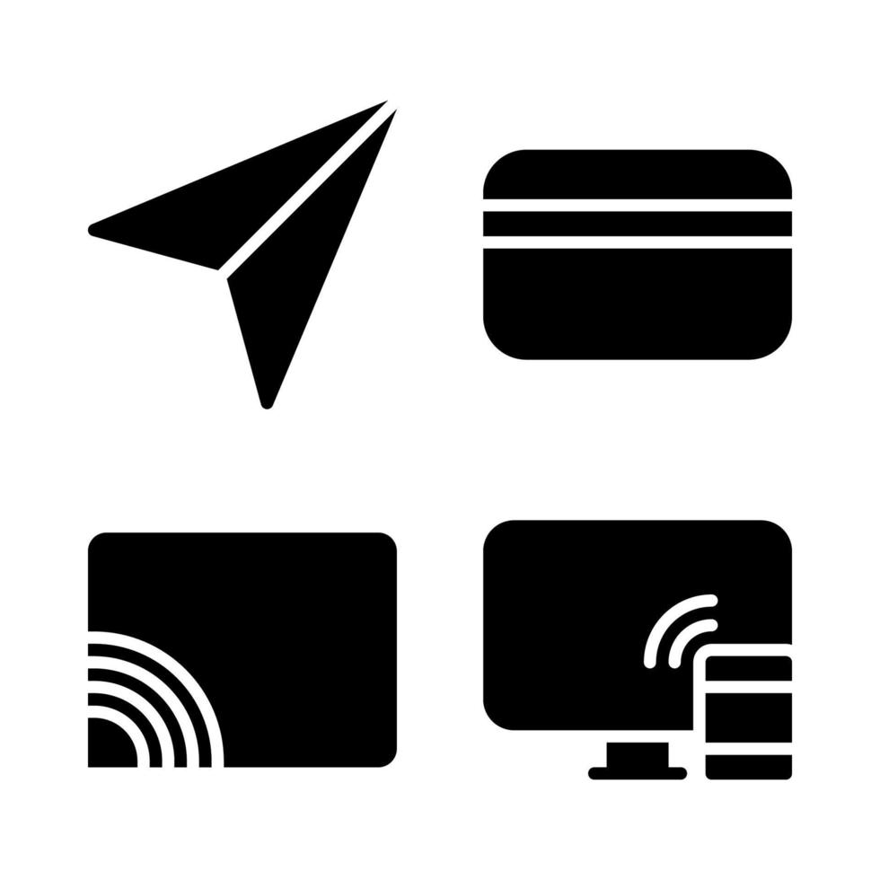 User Interface icons set. Paper plane, credit card, wifi connection ...