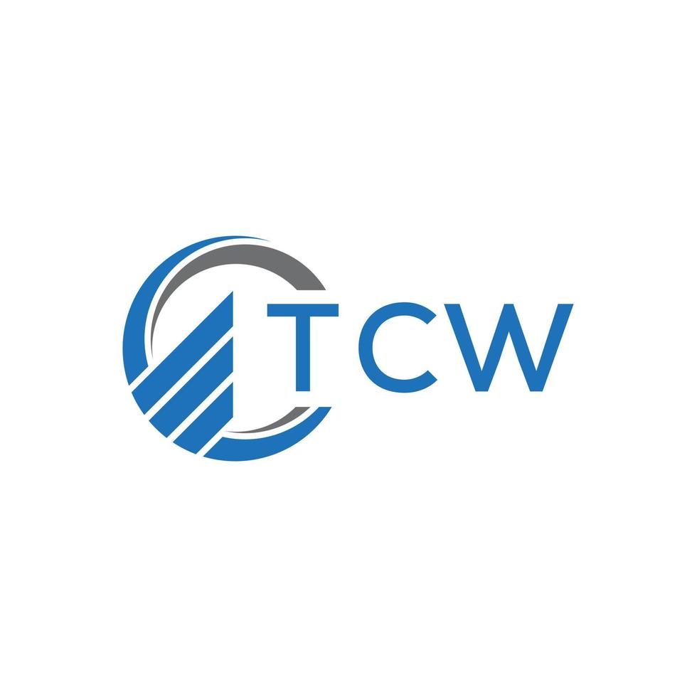 TCW Flat accounting logo design on white background. TCW creative initials Growth graph letter ...