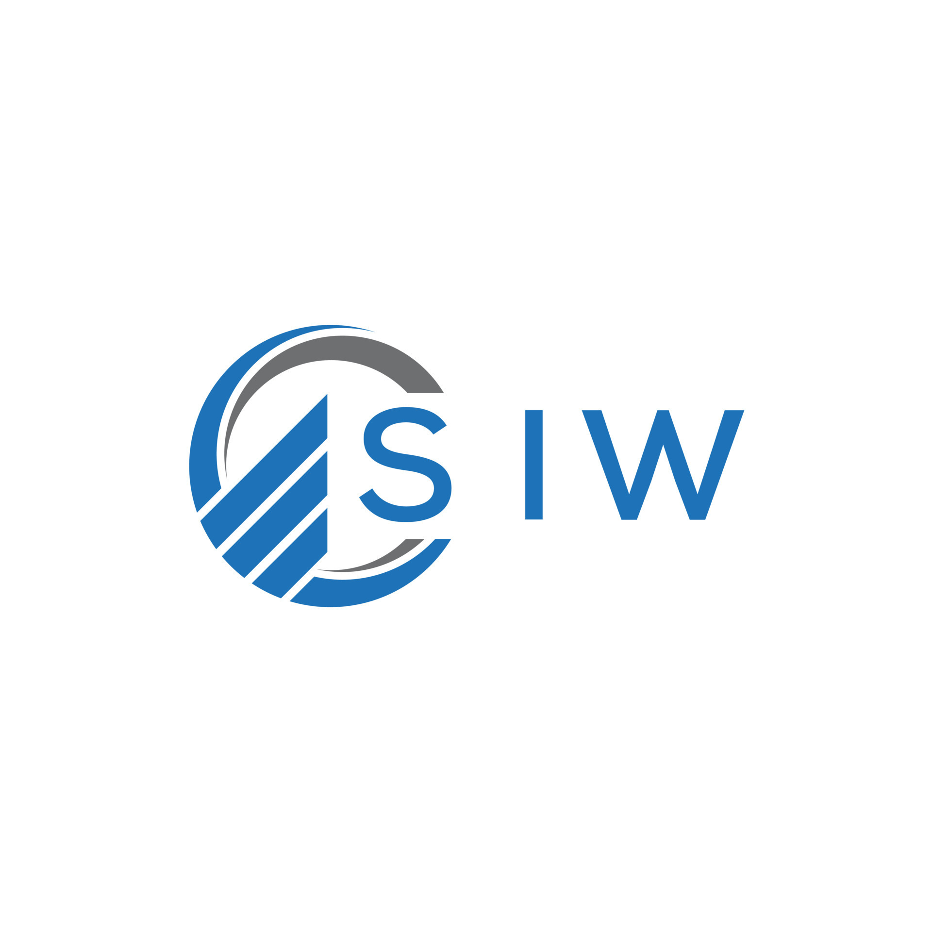 Siw Flat Accounting Logo Design On White Background Siw Creative Initials Growth Graph Letter