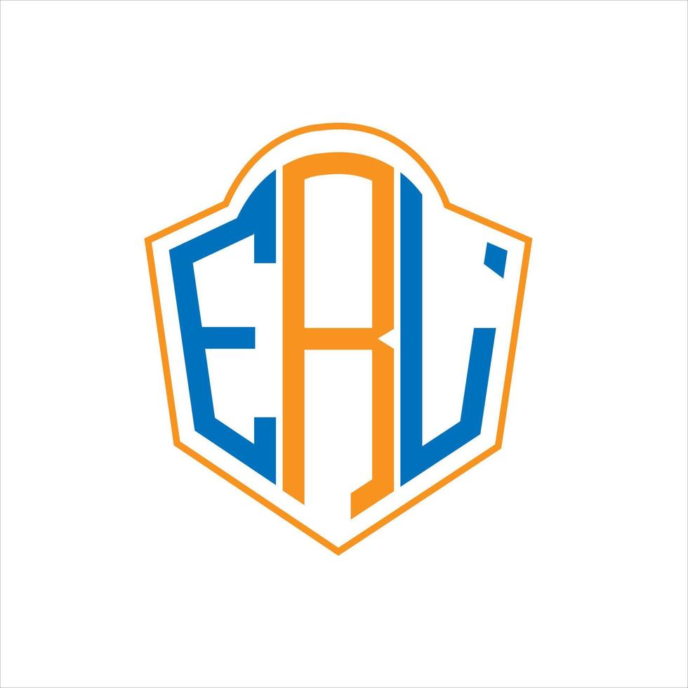 ERL abstract monogram shield logo design on white background. ERL creative initials letter logo ...