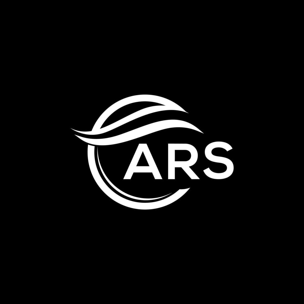 ARS letter logo design on black background. ARS creative circle logo. ARS initials letter logo ...