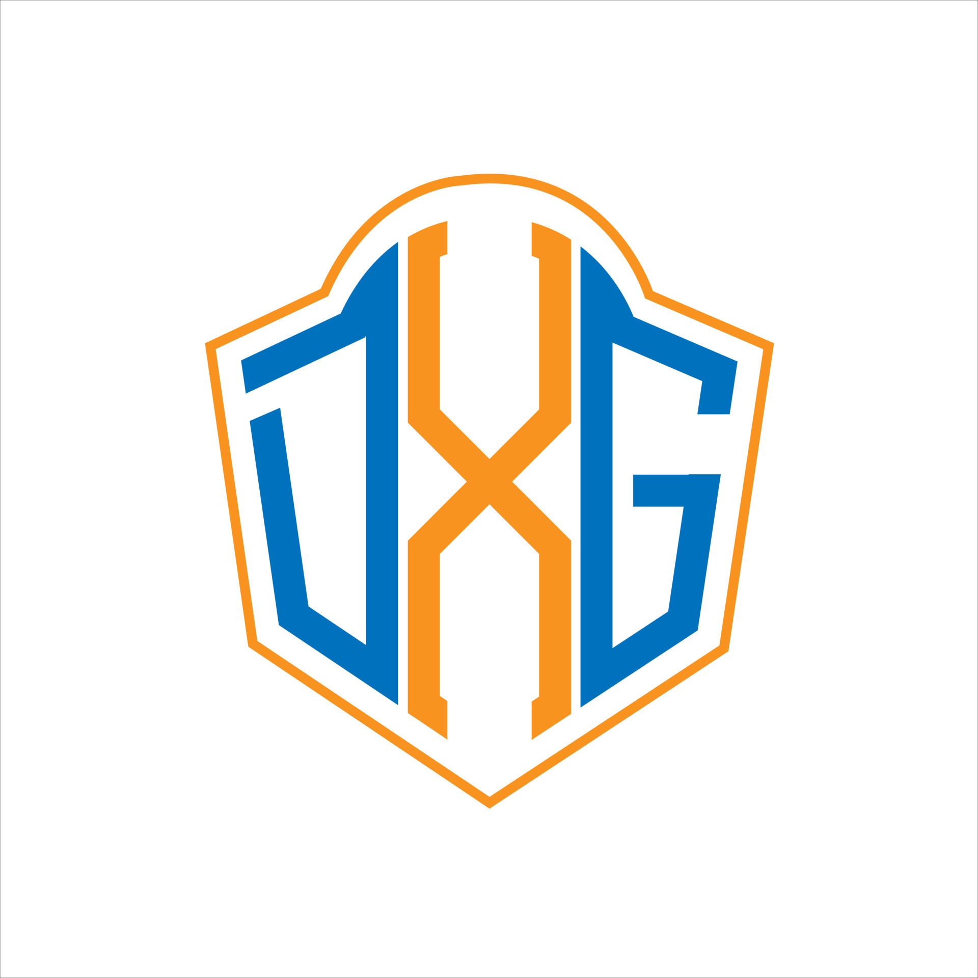 DXG abstract monogram shield logo design on white background. DXG ...
