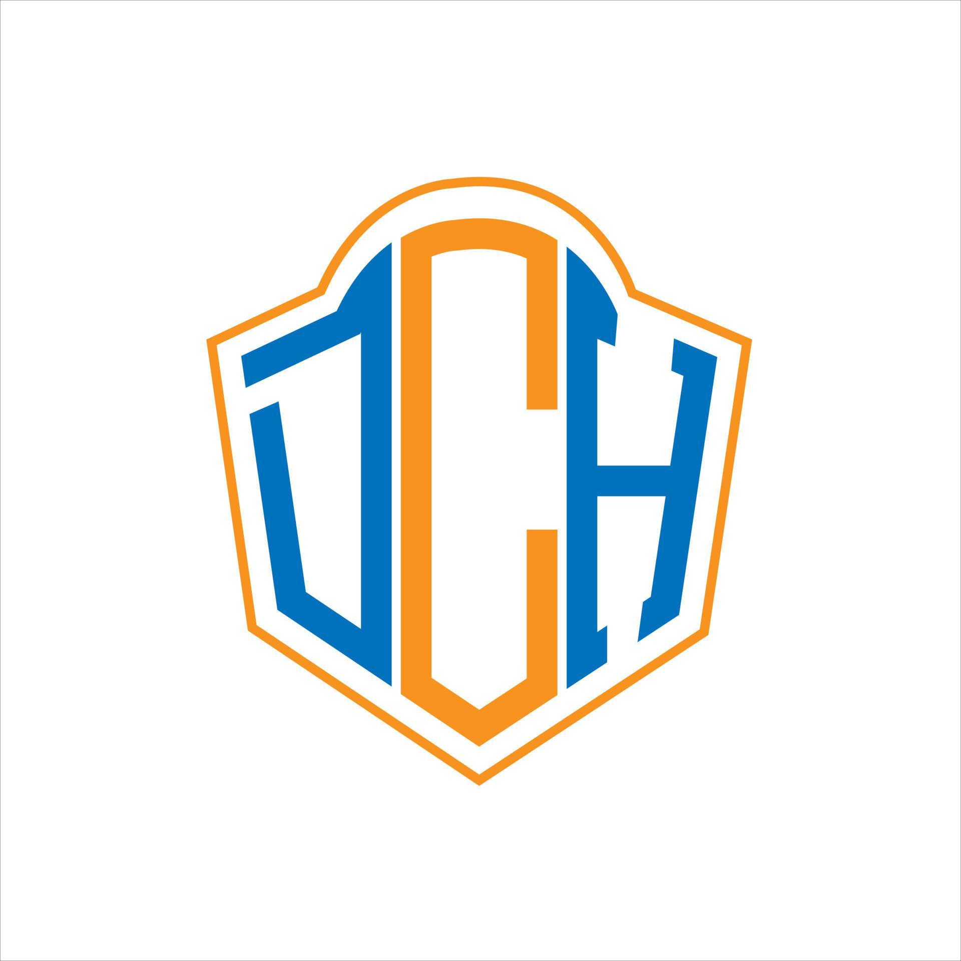 DCH abstract monogram shield logo design on white background. DCH ...