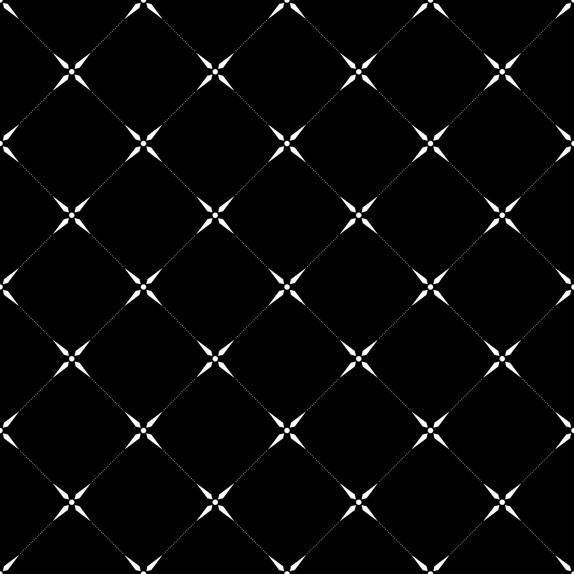 Seamless Pattern Geometric Polka Dot And Diamond Monochrome Tone Black