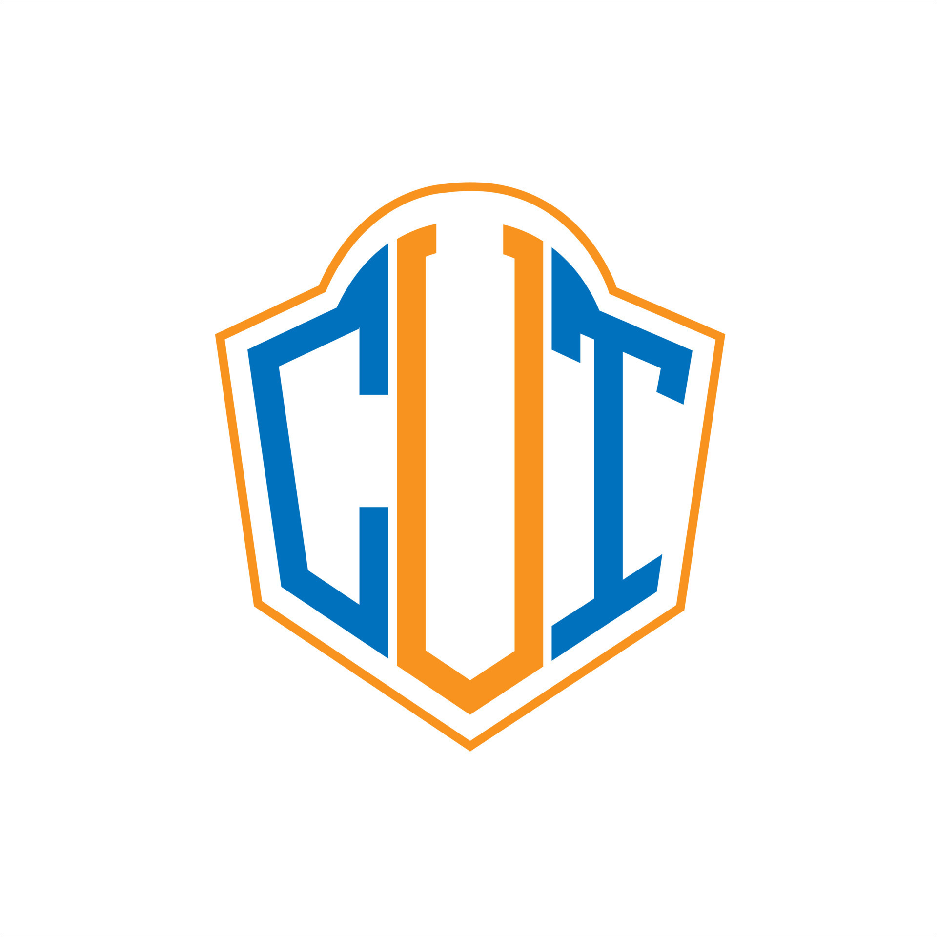 Cut Abstract Monogram Shield Logo Design On White Background Cut