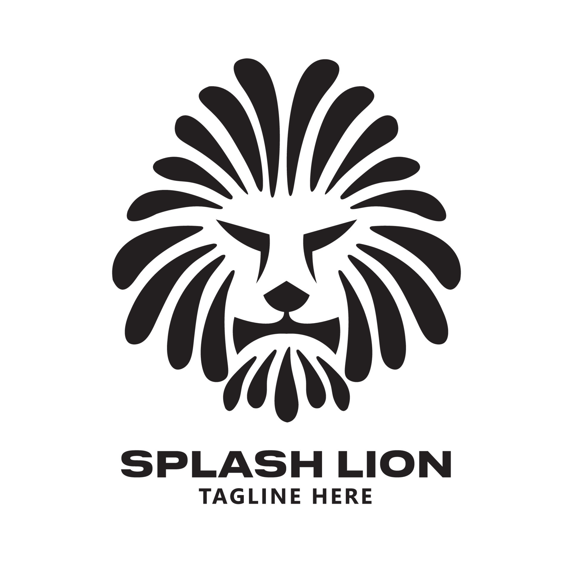 Lion Face Logo With Water Splash Vector Illustration Perfect For lion-face-logo-with-water-splash-vector-illustration-perfect-for