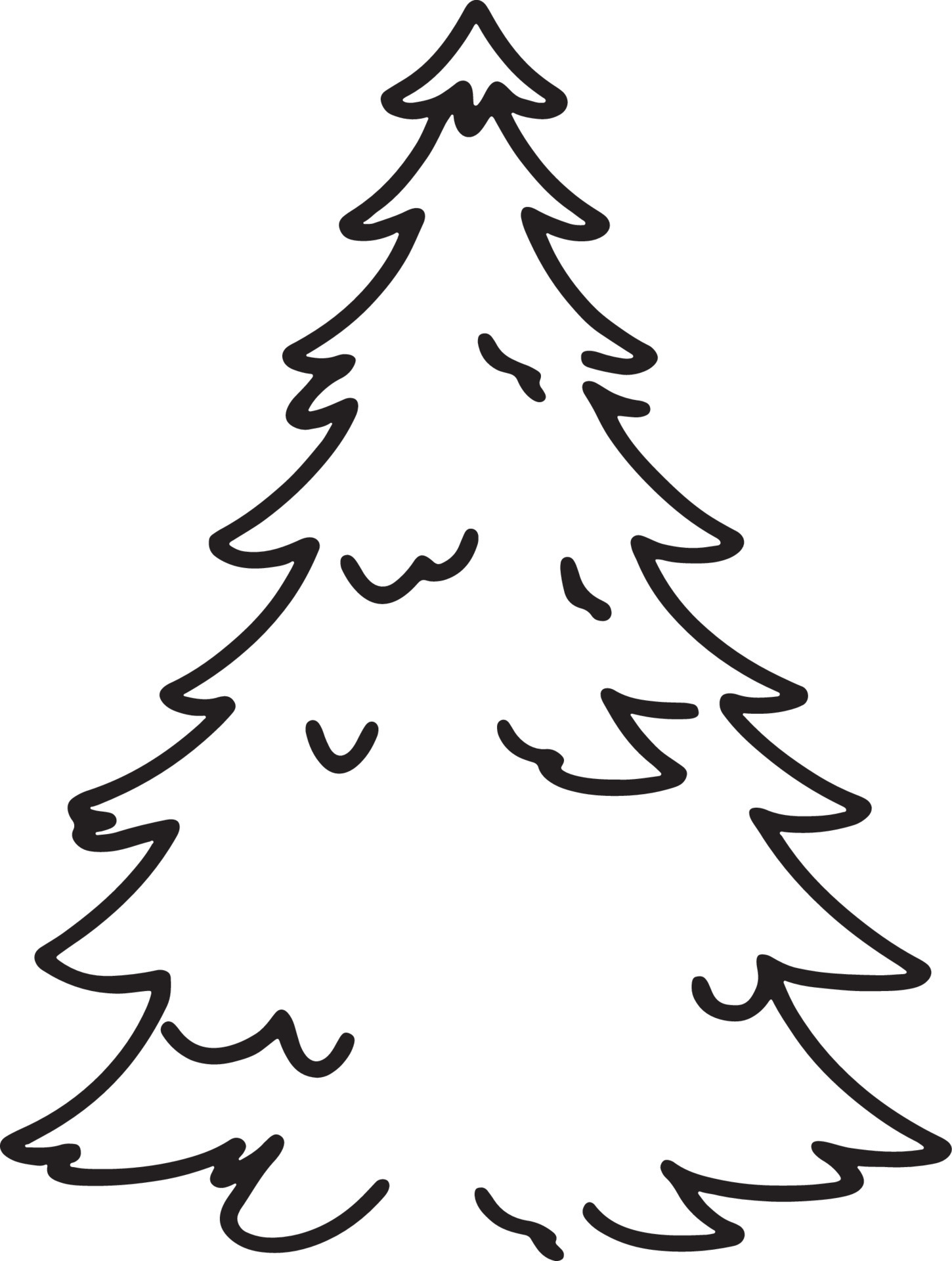 Minimalist Hand-Drawn Pine Tree Illustration in Flat Design Style ...
