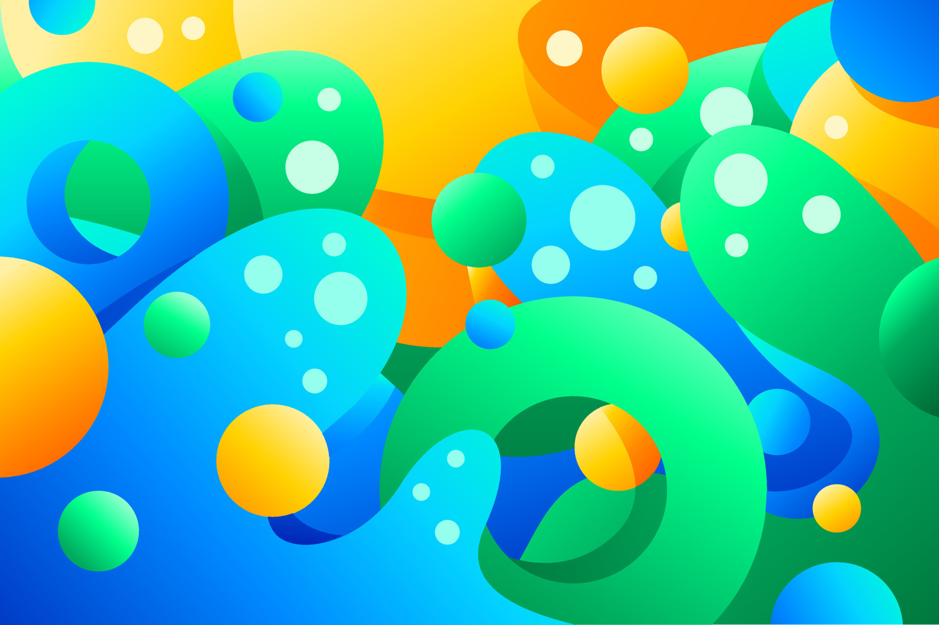 Colorful flowing wave abstract shape background design. Modern fun ...