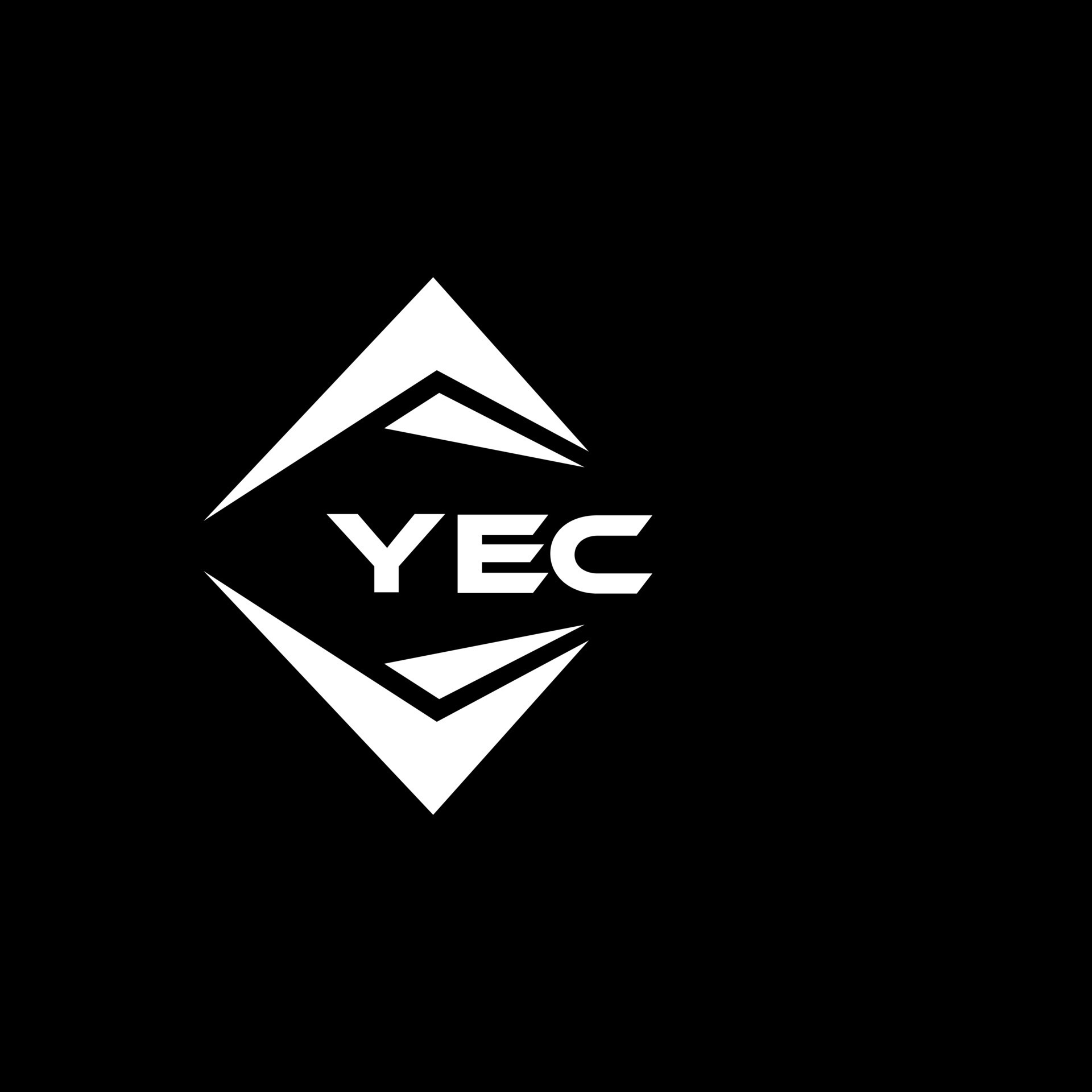 YEC abstract monogram shield logo design on black background. YEC ...