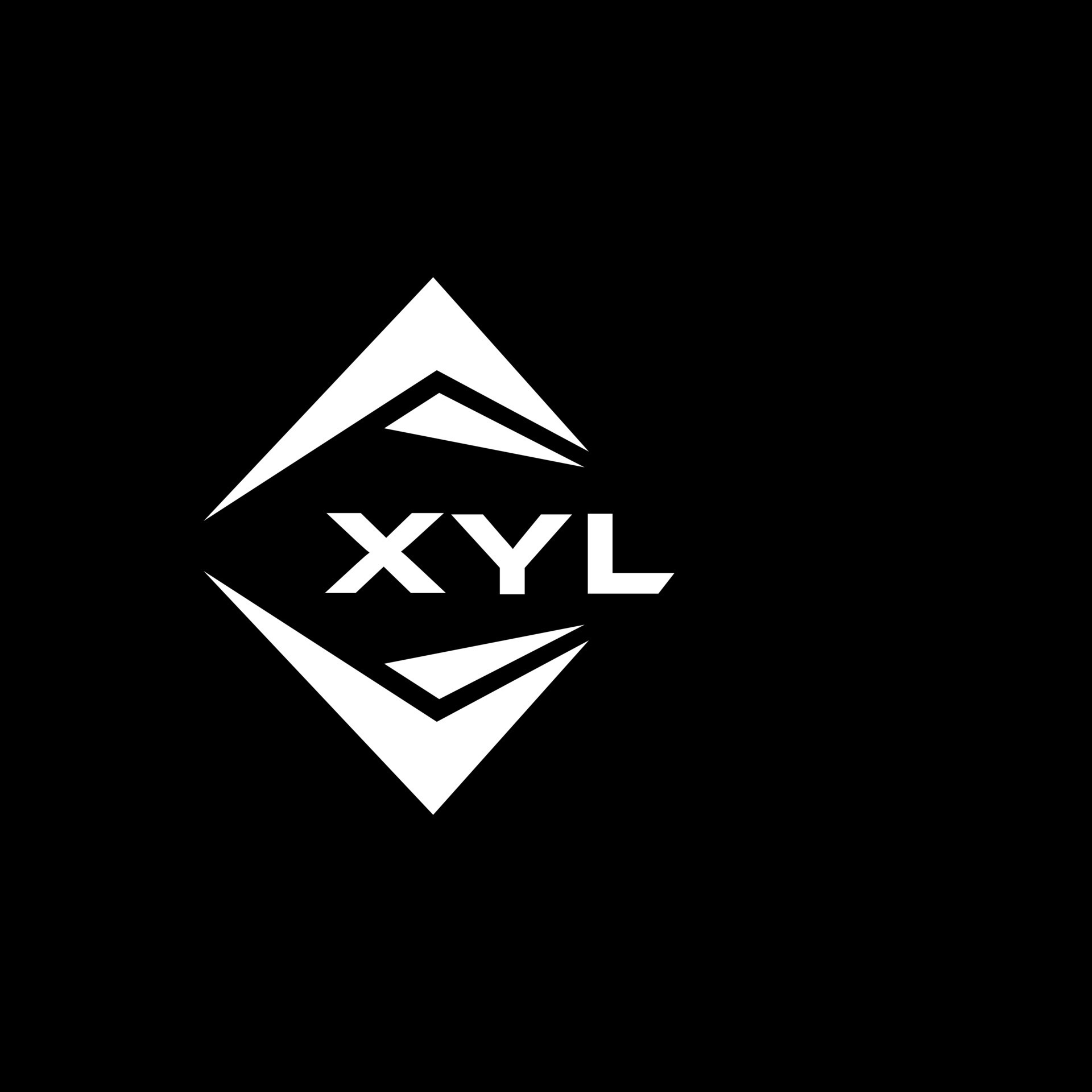 XYL abstract monogram shield logo design on black background. XYL creative initials letter logo ...