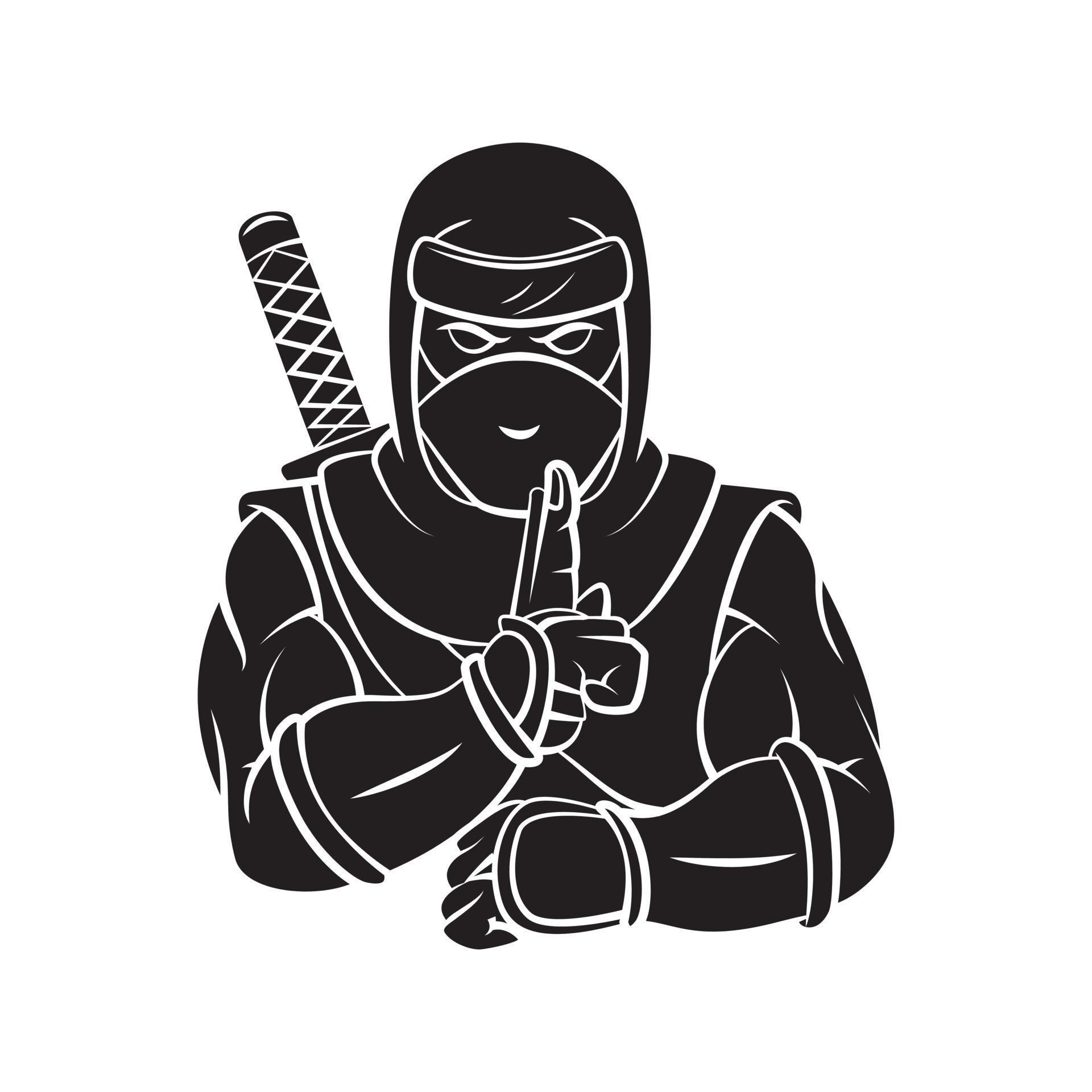 Black Silhouette of Ninja Symbol 20121990 Vector Art at Vecteezy