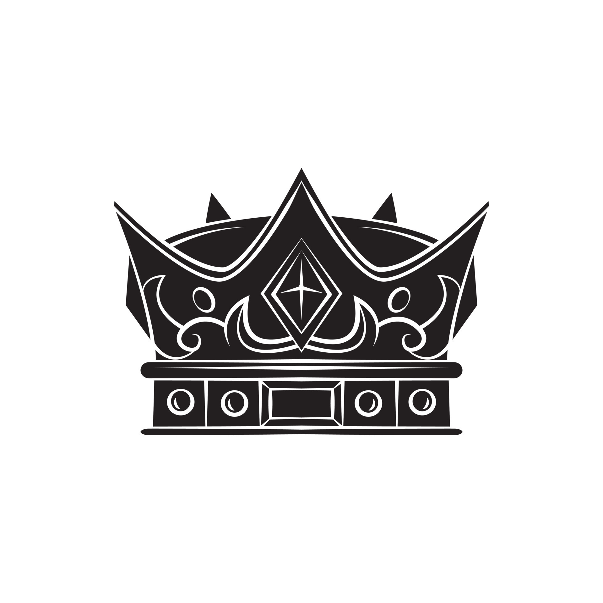 Black Silhouette Of Crown Symbol 20122538 Vector Art At Vecteezy
