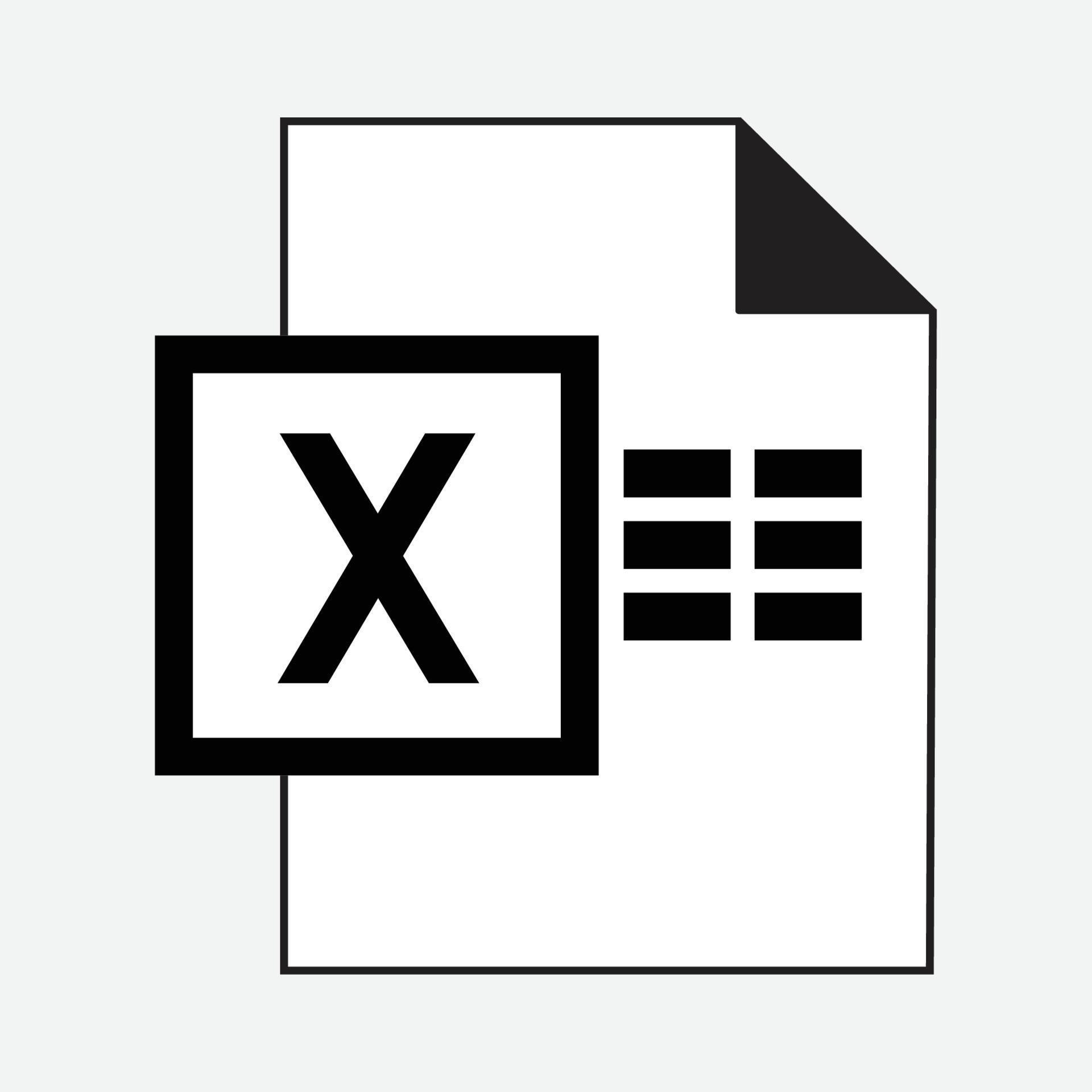 MS Excel file Formats Icon Vector Free Download 20126585 Vector Art at ...