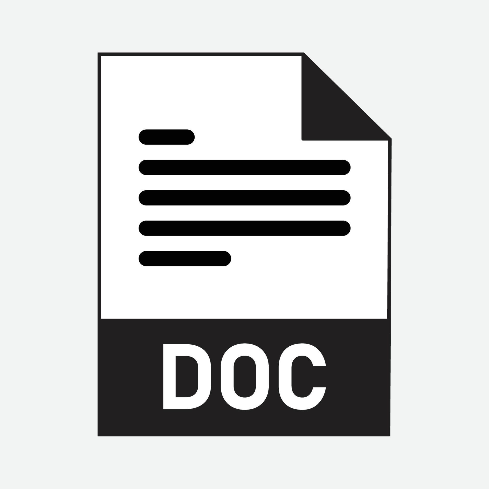 DOC File Formats Icon Vector Free 20126586 Vector Art at Vecteezy