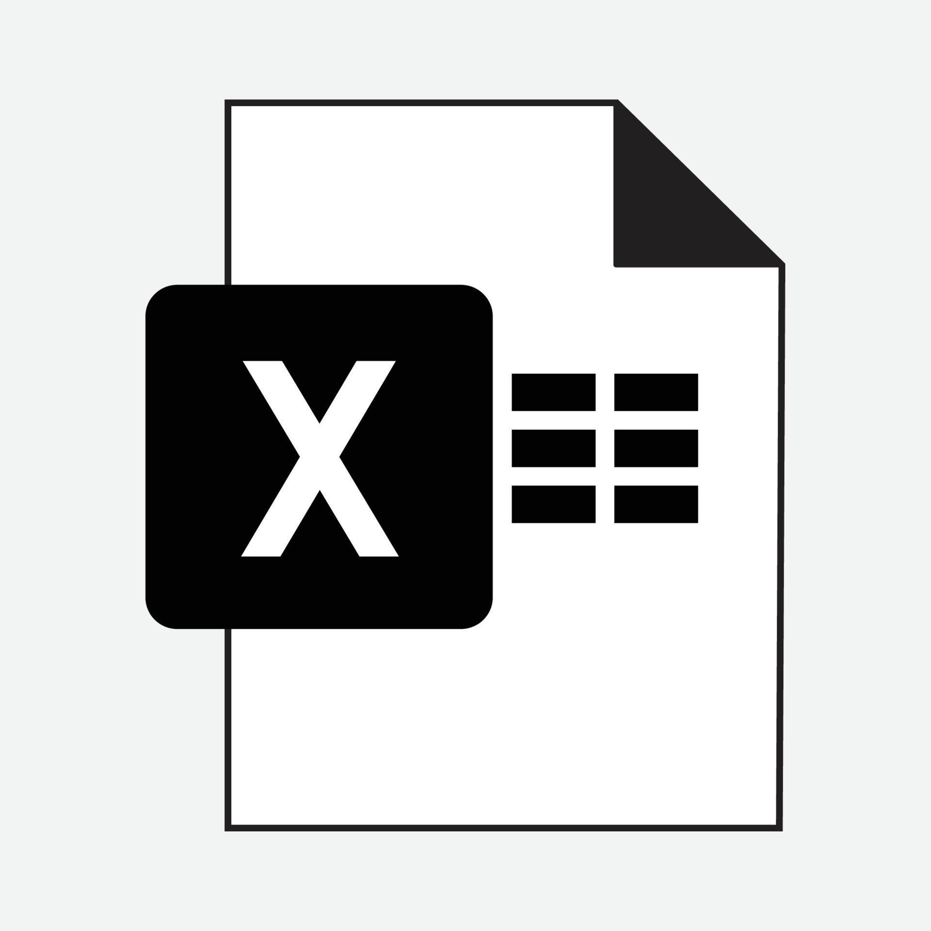 MS Excel file Formats Icon Vector Free Download 20126601 Vector Art at ...