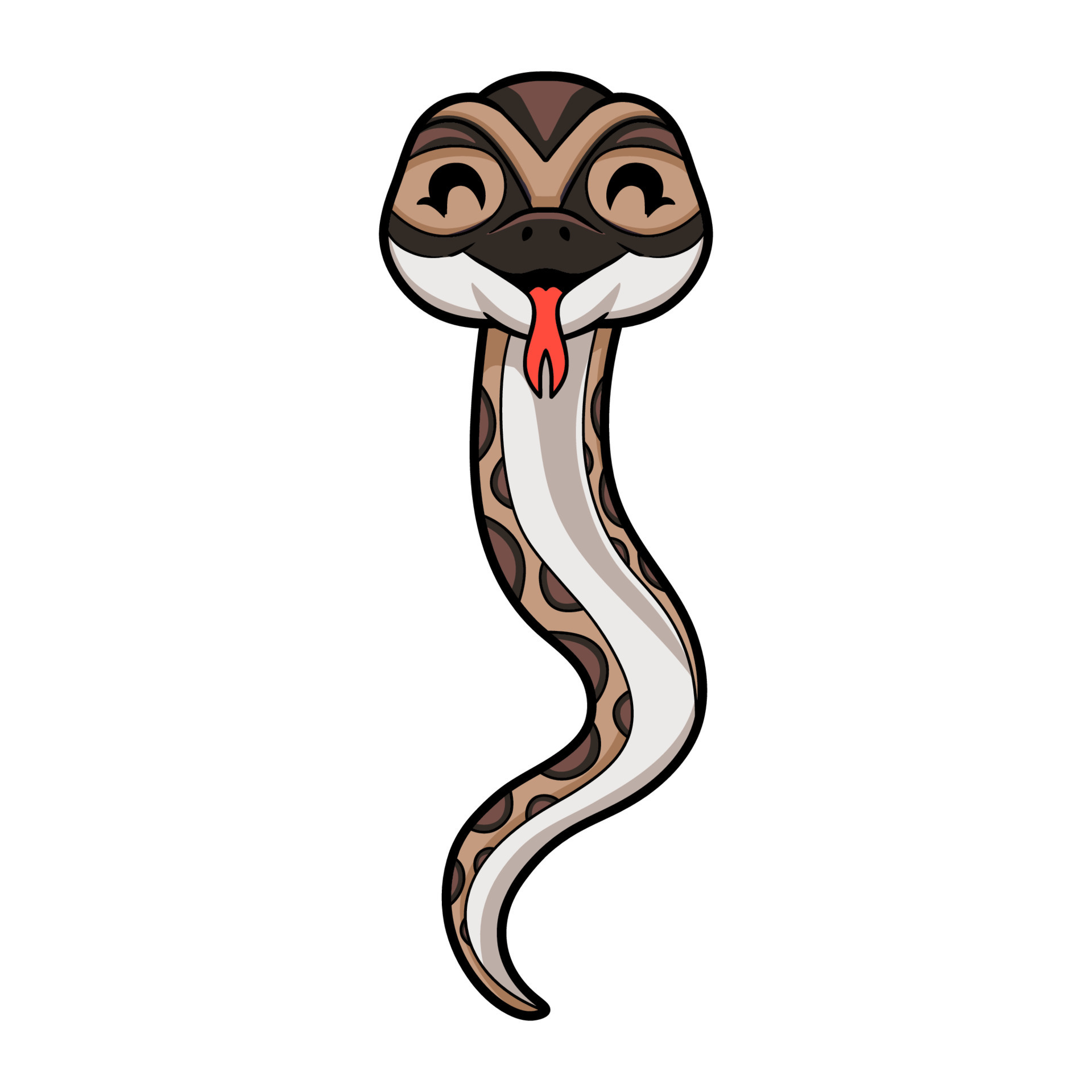 Cute Python Molurus Bivittatus Cartoon 20126764 Vector Art At Vecteezy