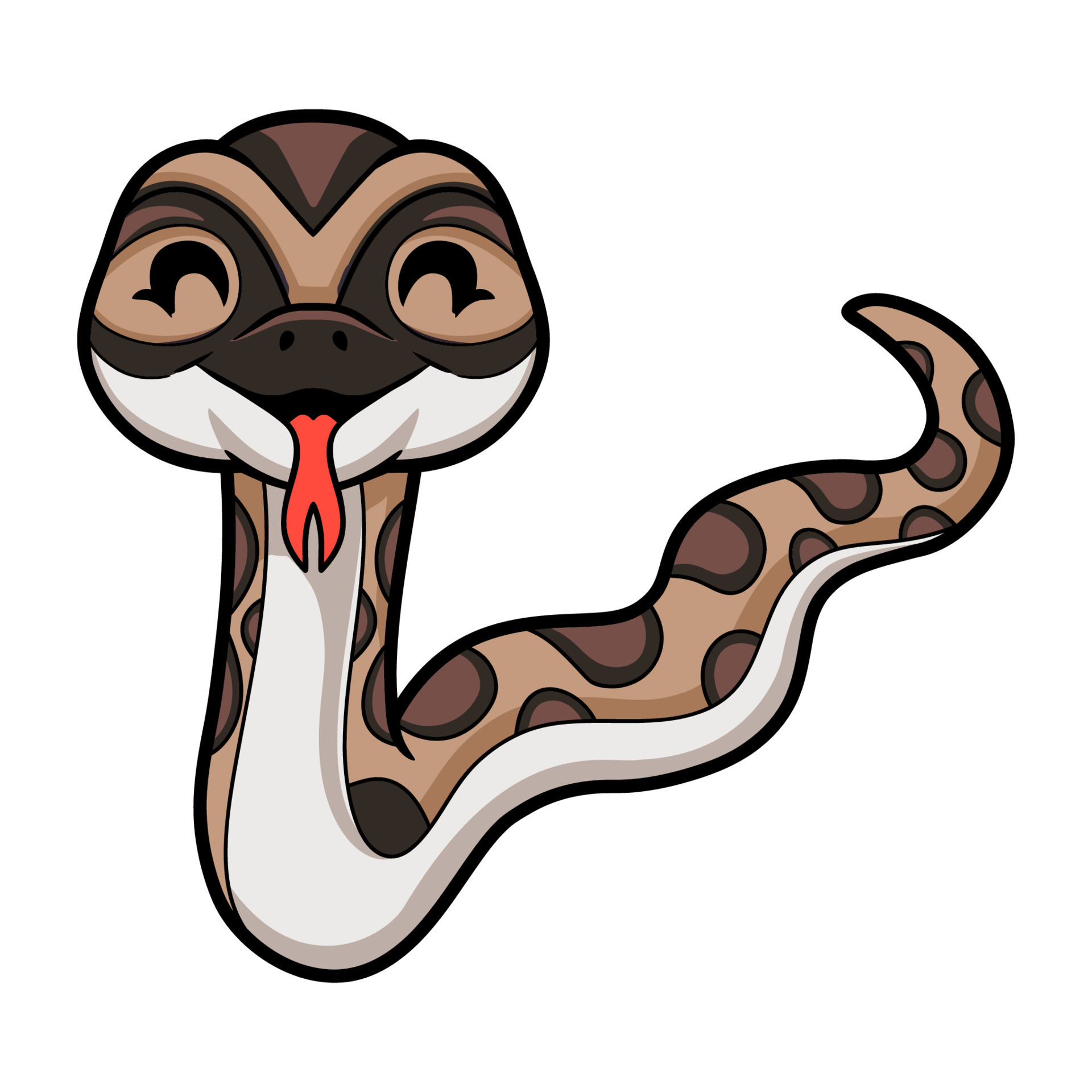 Cute Python Molurus Bivittatus Cartoon 20126770 Vector Art At Vecteezy