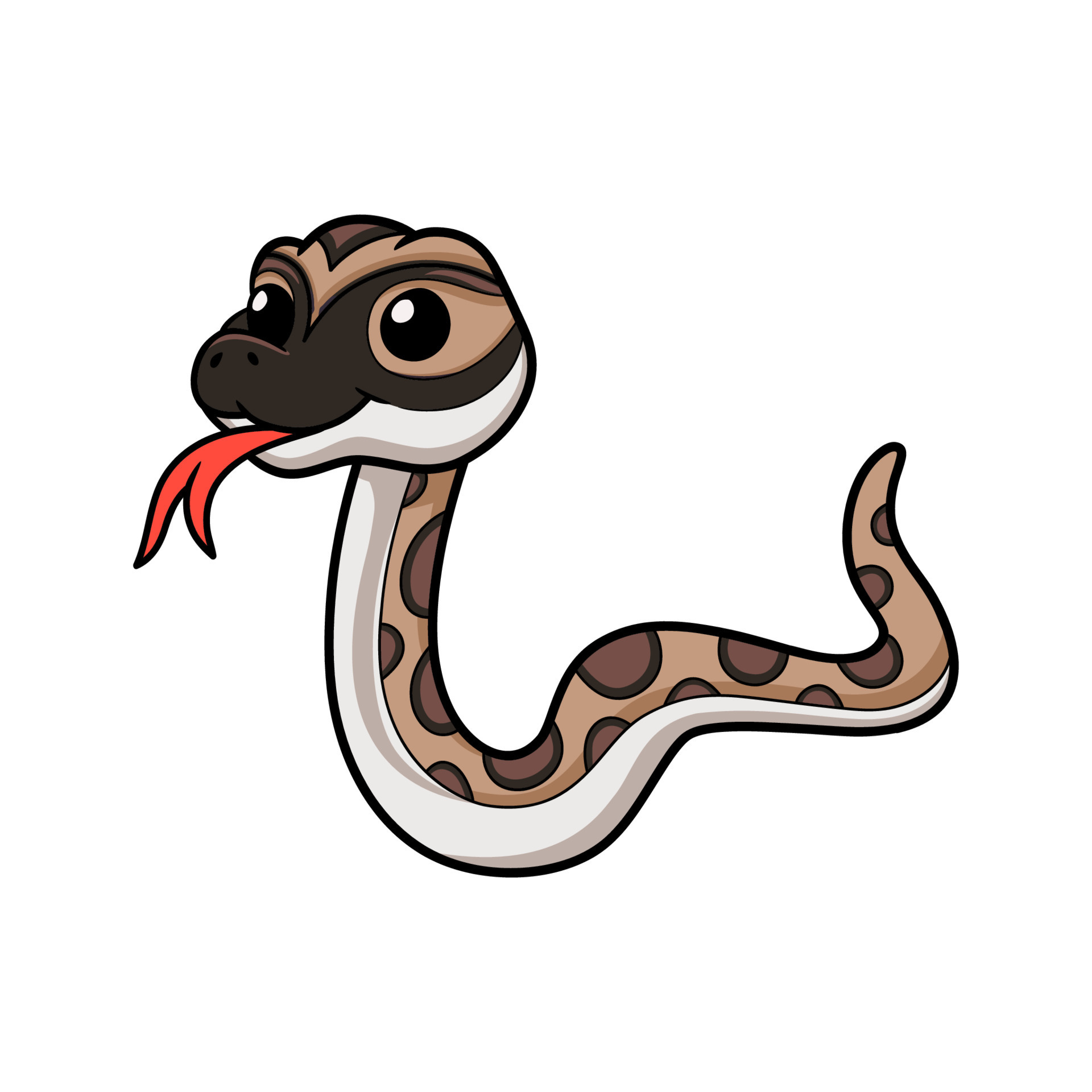 Cute Python Molurus Bivittatus Cartoon 20126777 Vector Art At Vecteezy