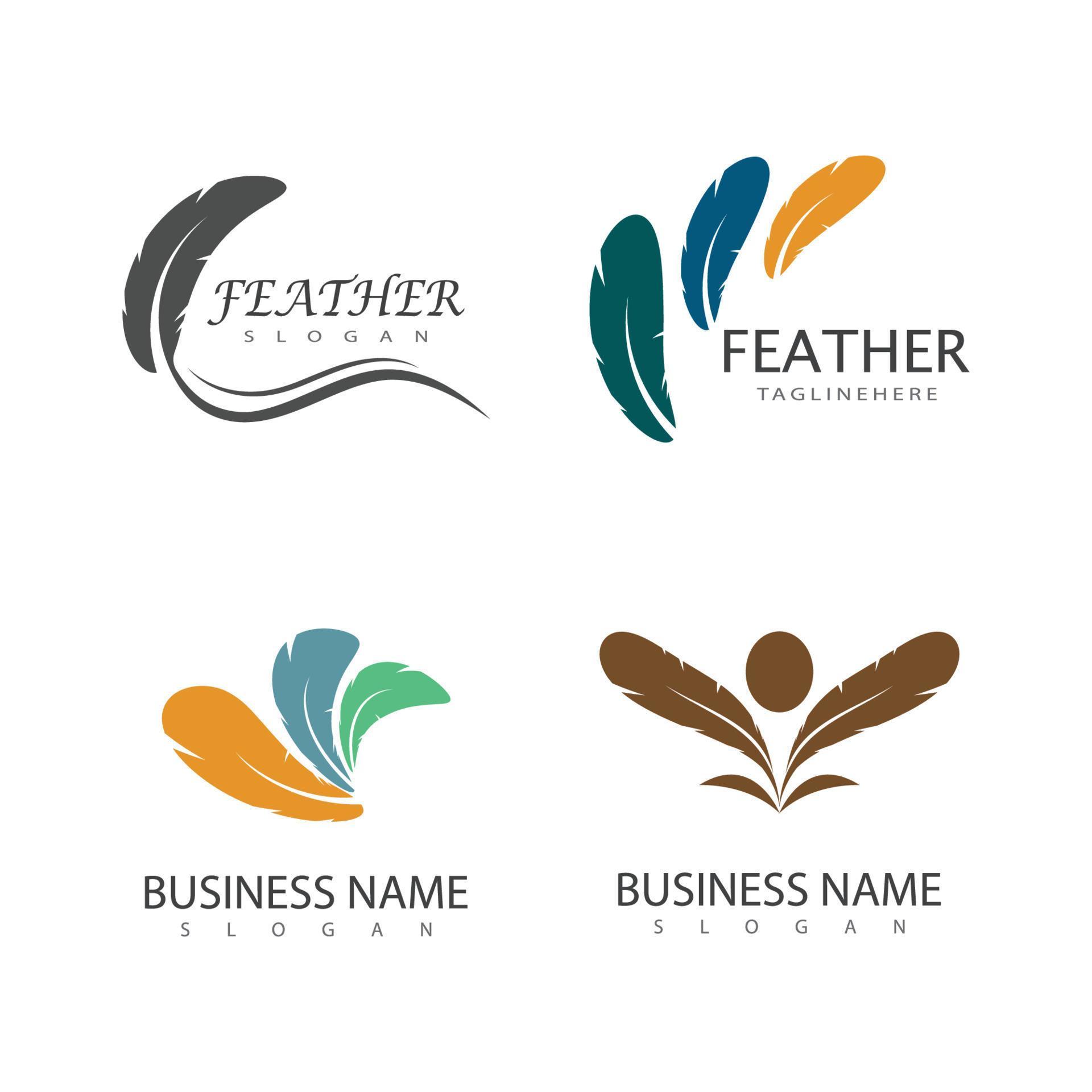 feather logo vector template and symbol design 20127345 Vector Art at ...