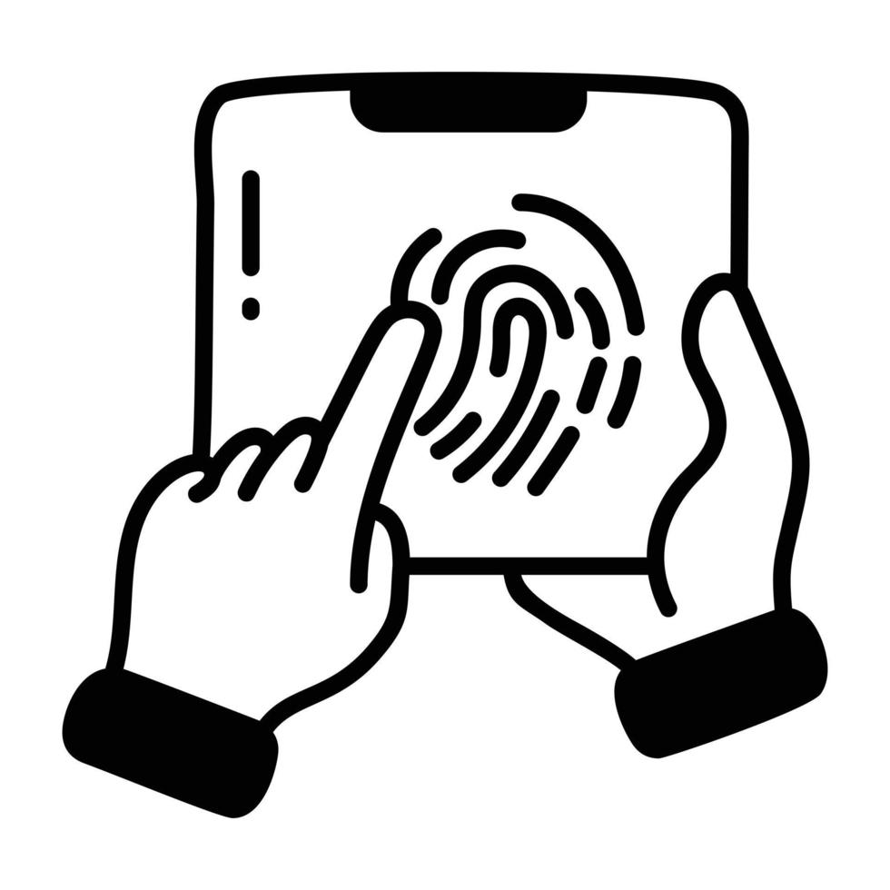 Trendy Fingerprint Lock 20127648 Vector Art At Vecteezy