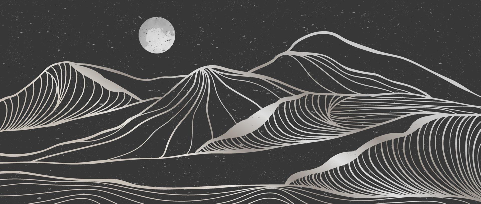 Creative minimalist modern line art print. Abstract ocean wave and ...