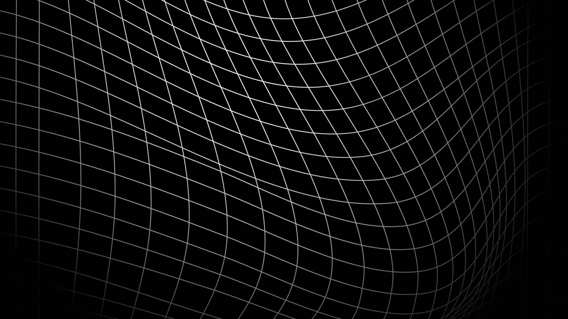 Perspective wafy flowed grid lines on black background. Design for technology, network ...