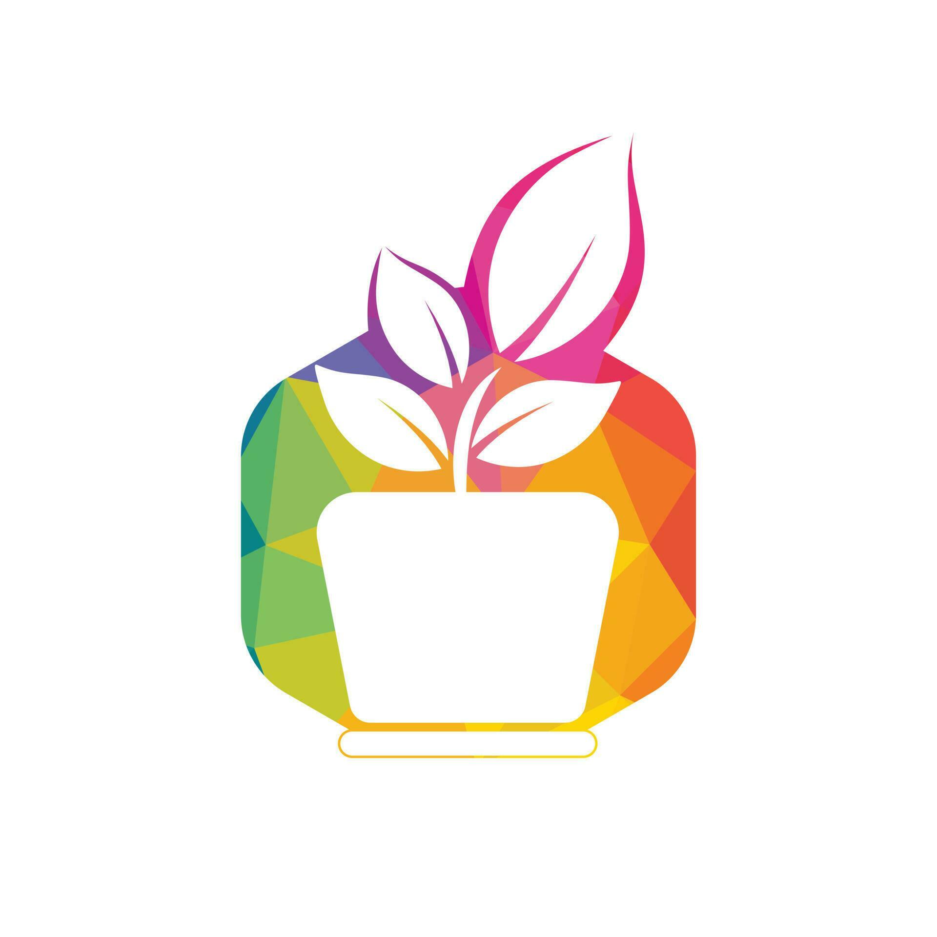 Flower Pot And Plant Logo Growth Vector Logo 20143613 Vector Art At