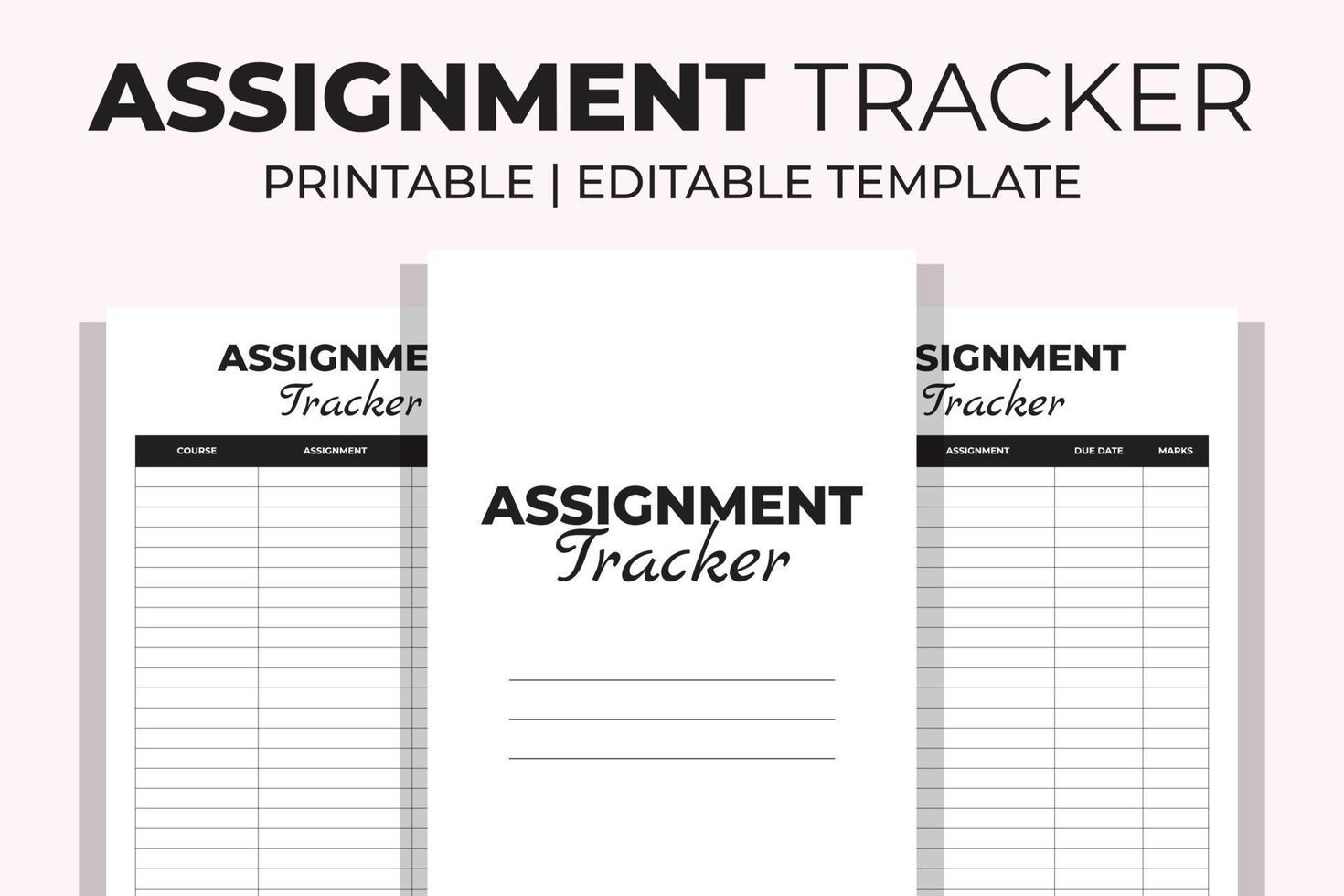Assignment Tracker Editable KDP Interior 20143711 Vector Art at Vecteezy