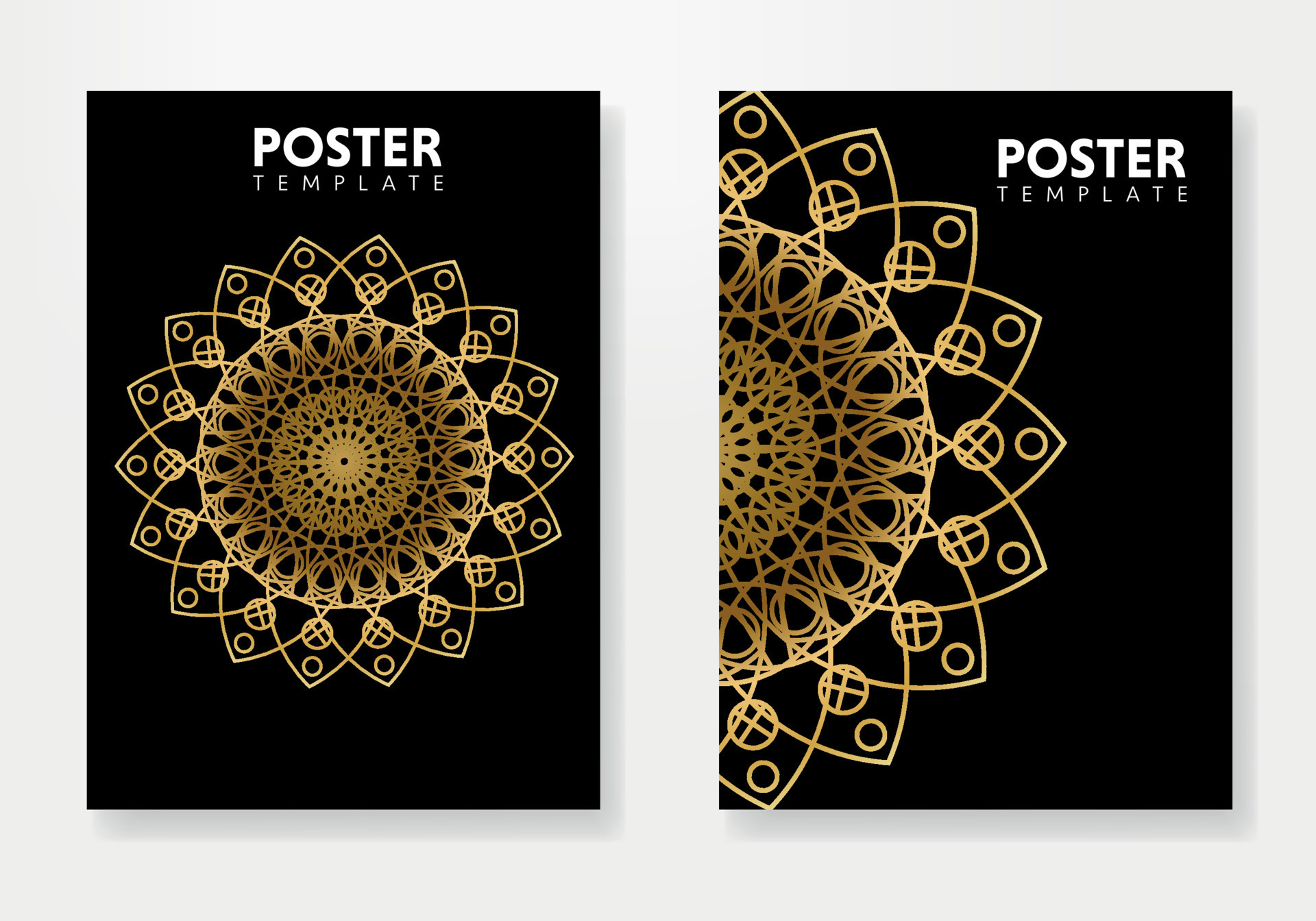Luxury ornamental mandala poster design with golden arabesque pattern ...