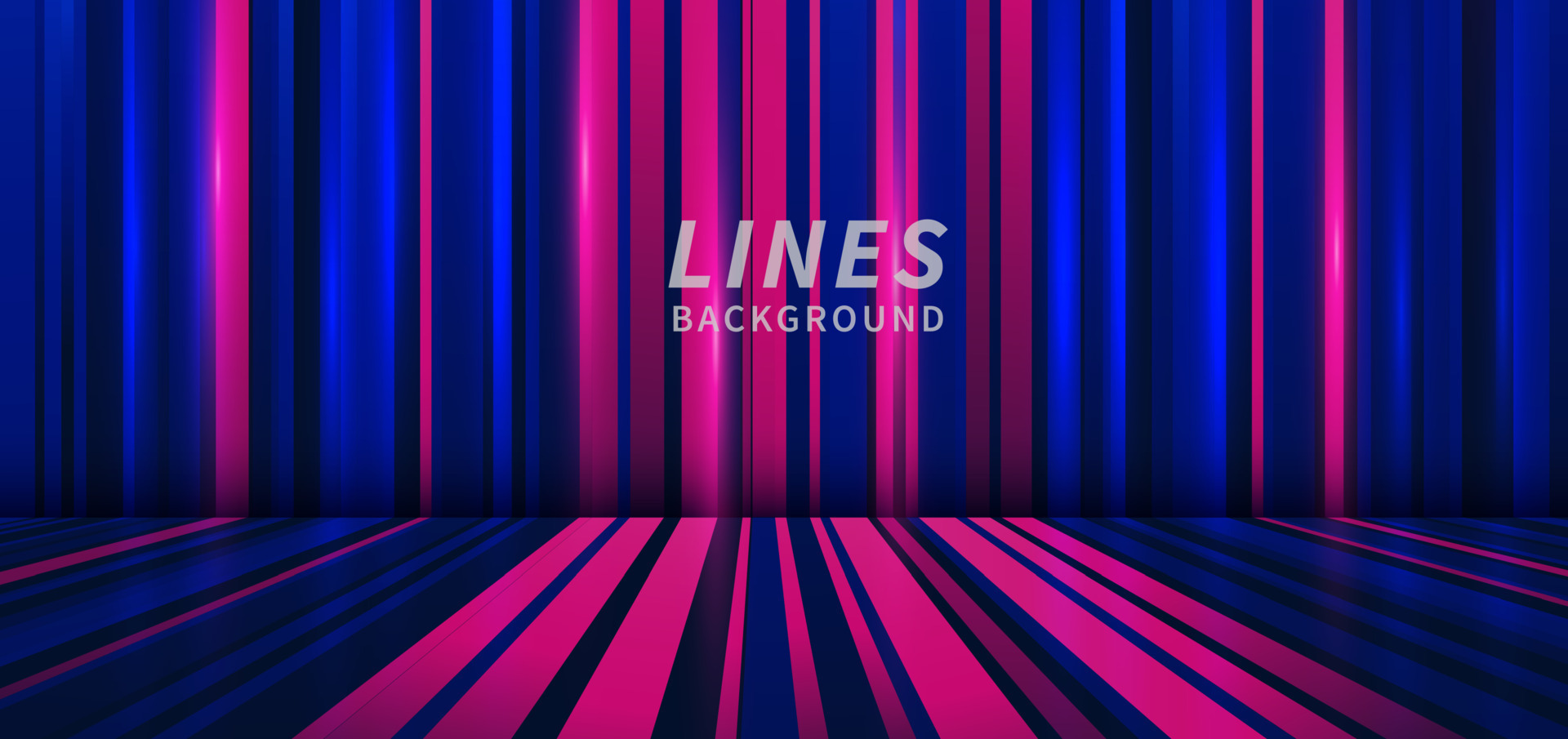 Abstract vertical stripe lines pink and blue with perspective color ...