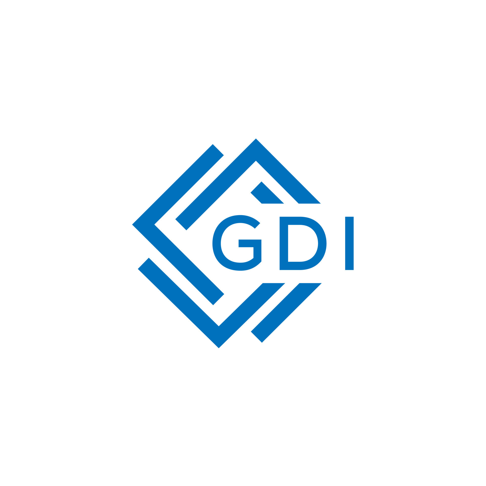 gdi creativo circulo letra logo concepto. gdi letra diseño.gdi letra logo diseño en blanco ...