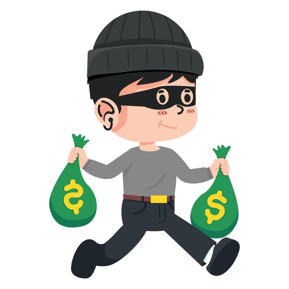 Thief stealing with bag of money cartoon 20149941 Vector Art at Vecteezy Thief stealing with bag of money cartoon 20149941 Vector Art at Vecteezy