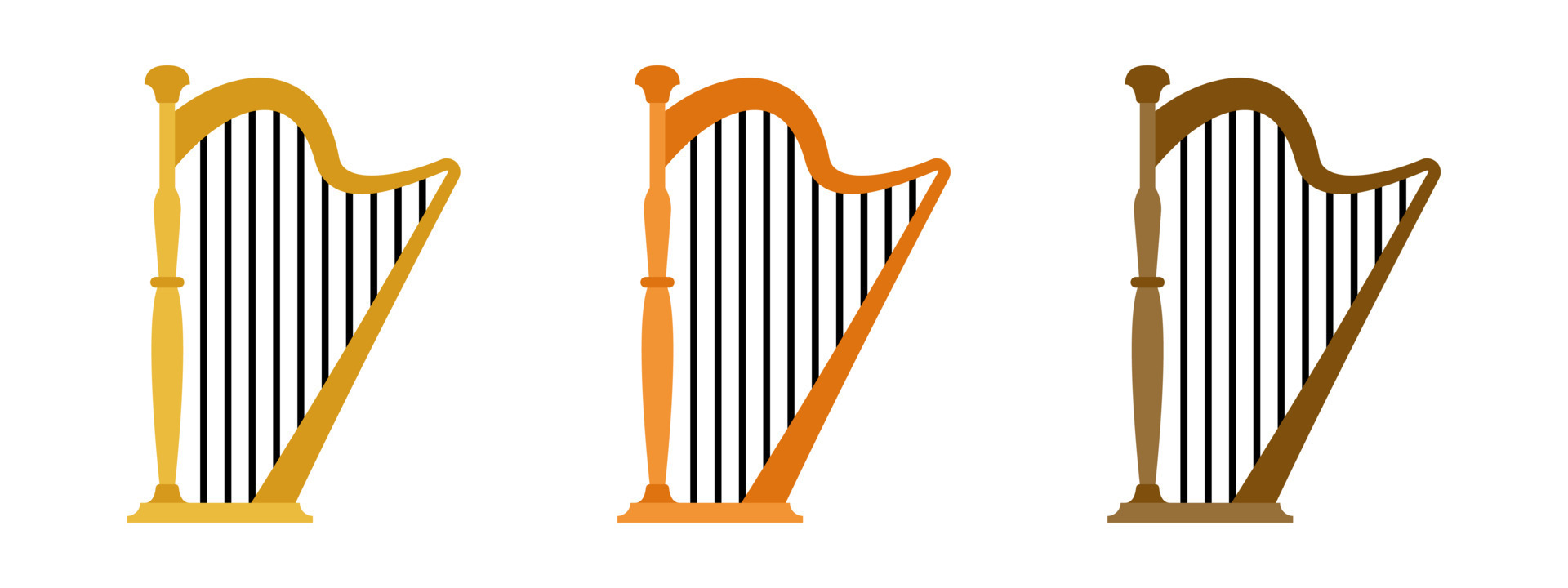 Harp in flat style isolated 20167652 Vector Art at Vecteezy