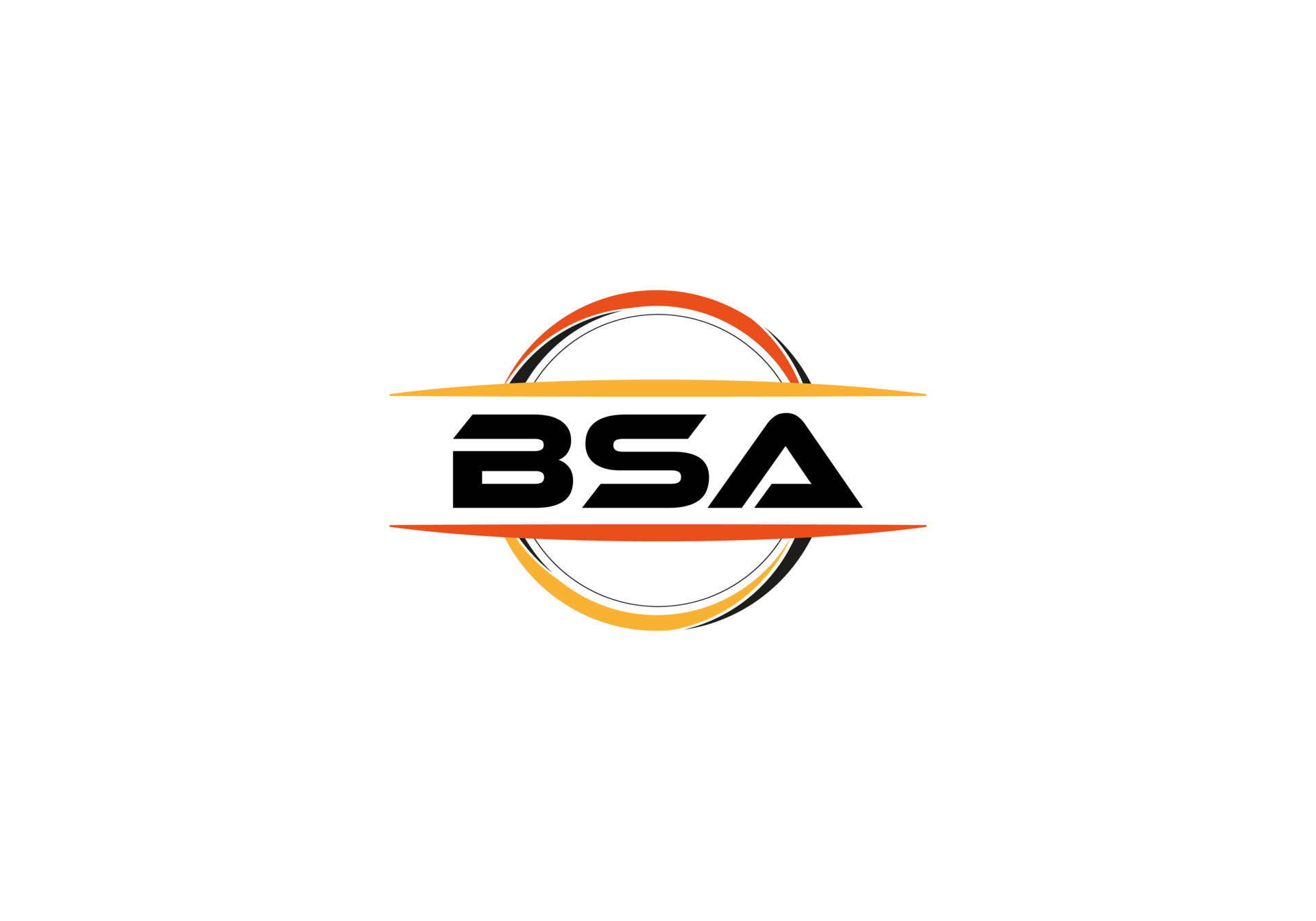 BSA letter royalty ellipse shape logo. BSA brush art logo. BSA logo for ...